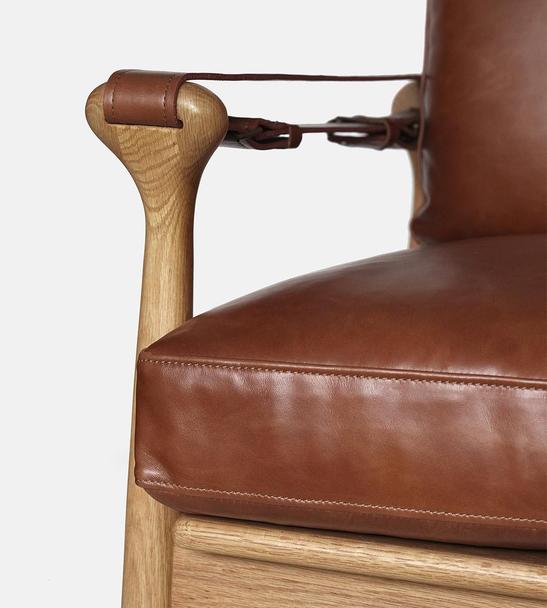 Campden Arm Chair Tan Leather | Leather Armchairs | Soho Home