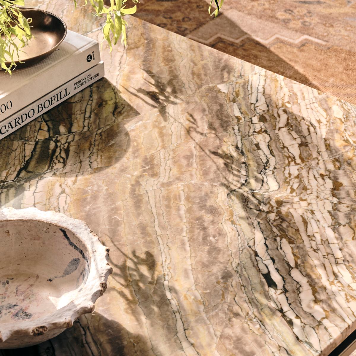 Tisbury Coffee Table, Terra Bianca Marble