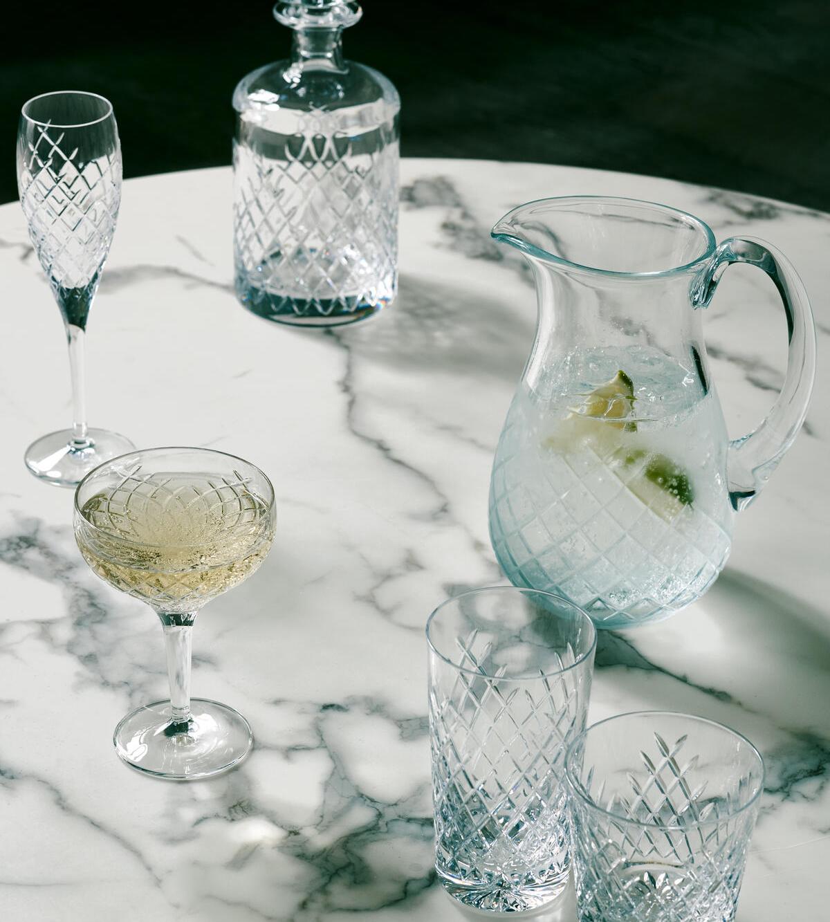 Barwell Cut Crystal Highball Glass, Set of Four
