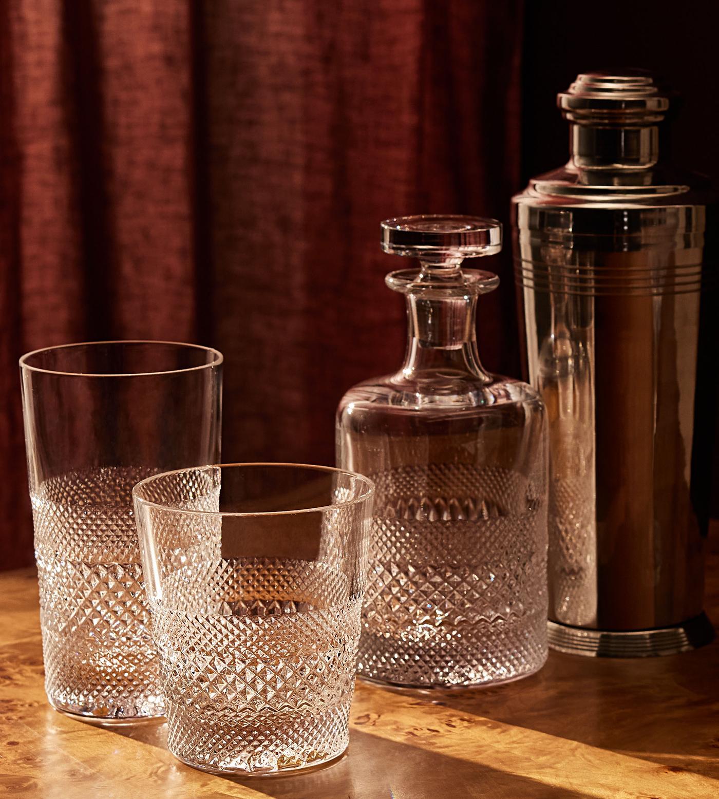 Huxley Cut Crystal Rocks Glass, Set of Four