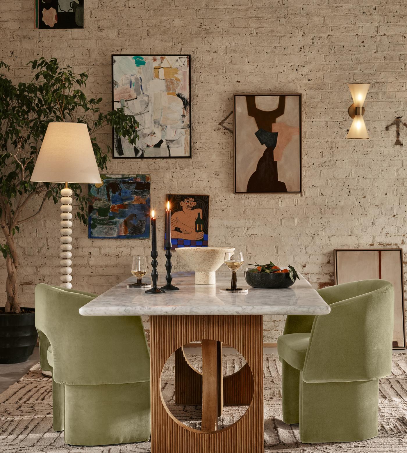 Elliot Dining Table, Carrara Marble