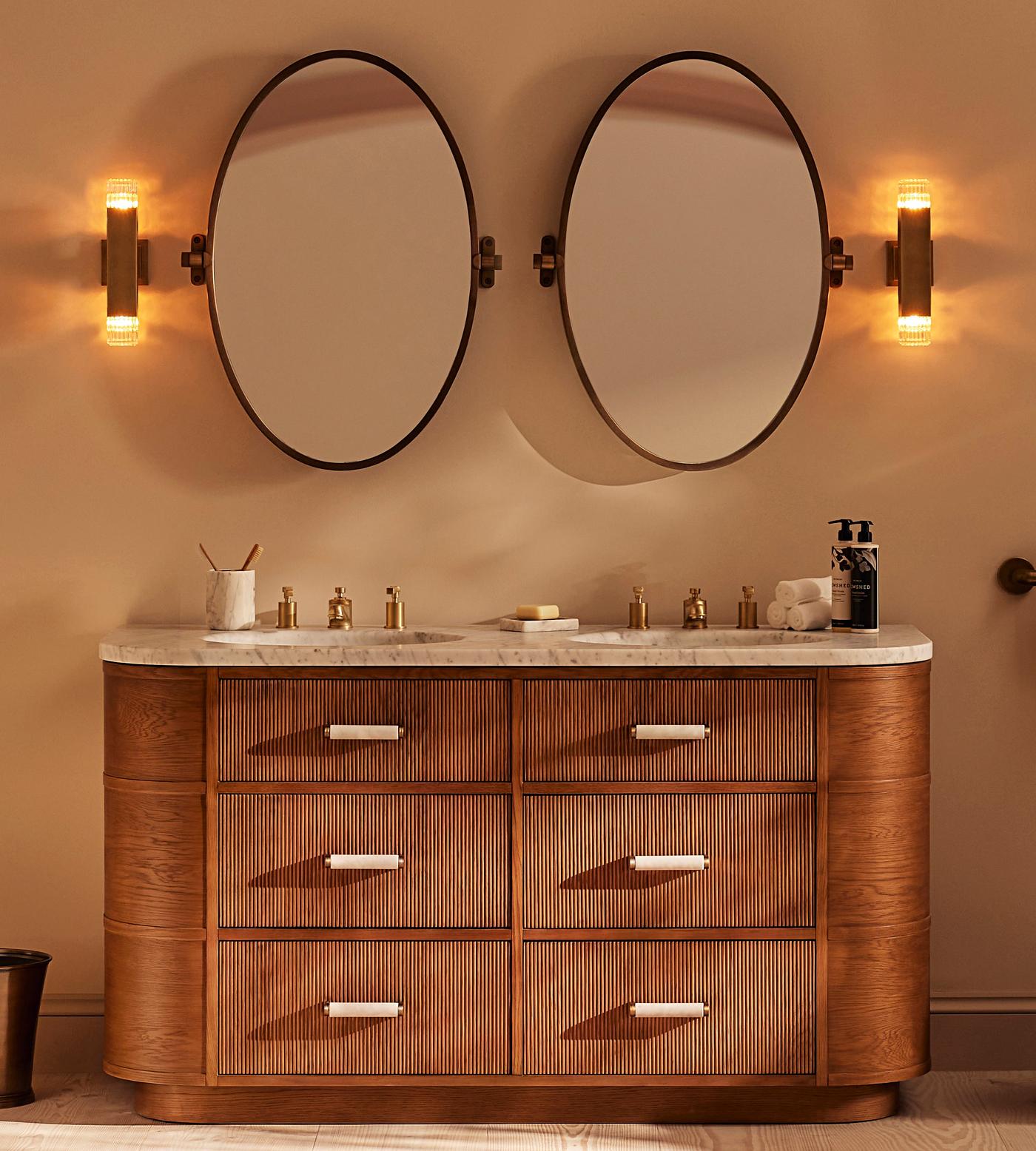 Witley Double Vanity Unit, Carrara Marble