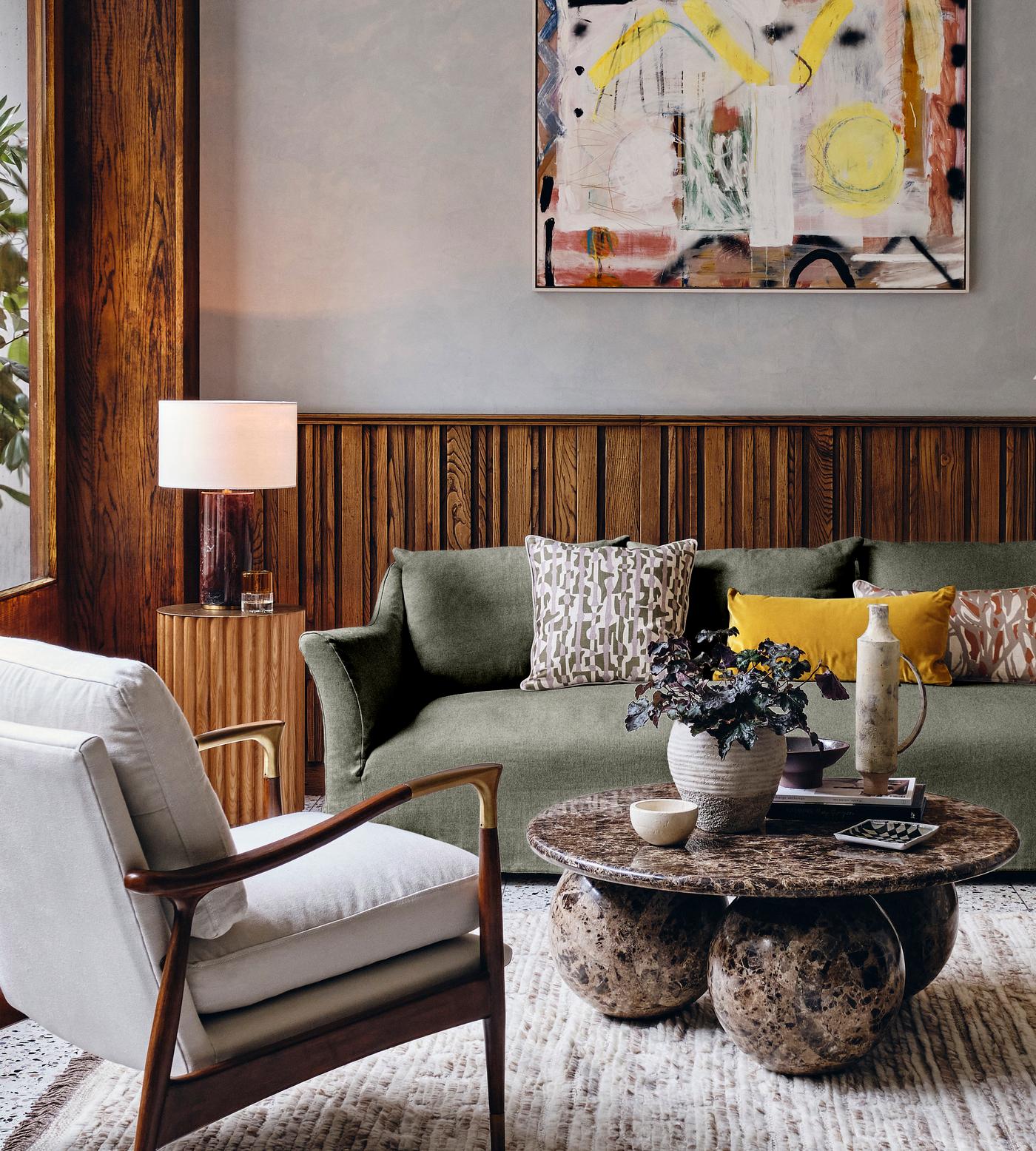 Roma Three Seater Sofa, Linen, Sage