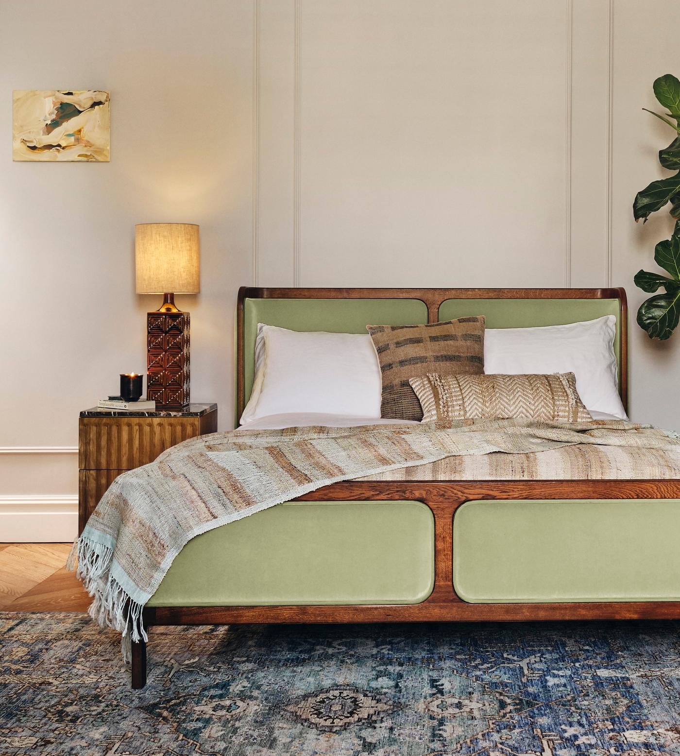 Belsa Bed, Full, Sage, US