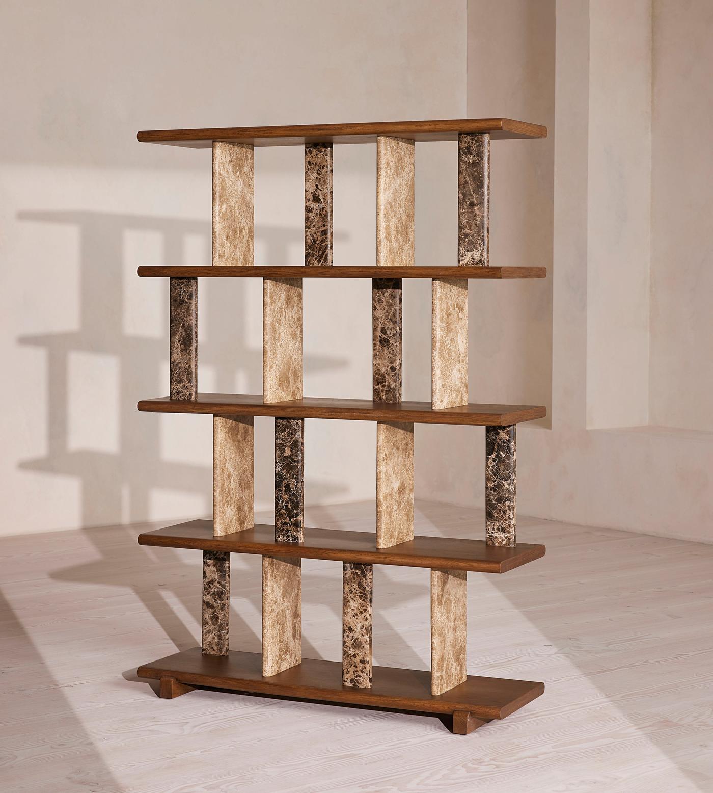 Cassius Shelving, Light and Dark Emperador Marble