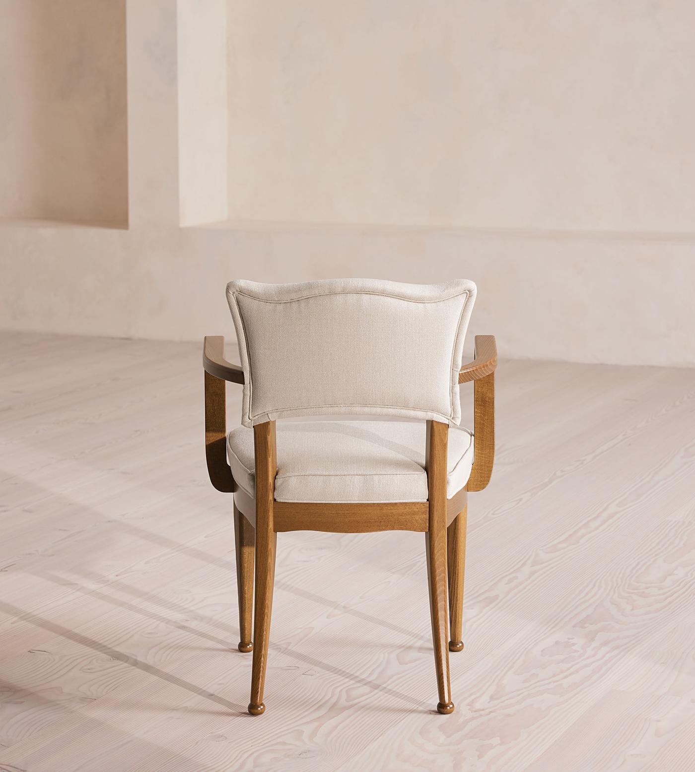 Charleston Dining Chair with Arms, Linen, Natural