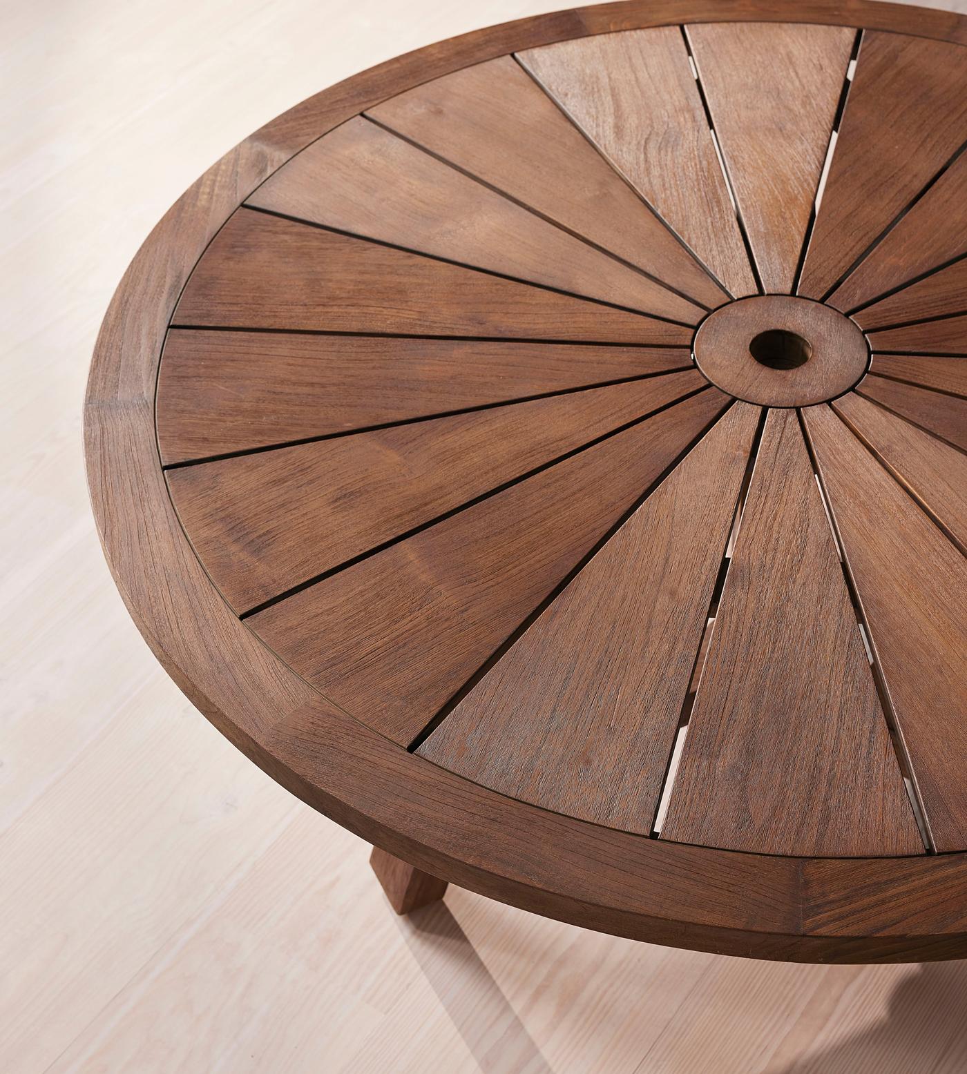 Vestini Dining Table, Stained Teak