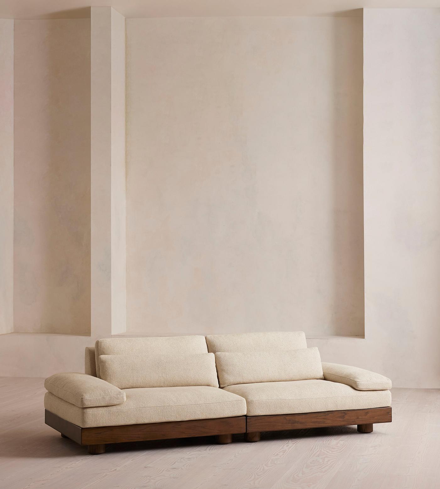 Truro Sectional Sofa, Three Seater, Textured Linen , US