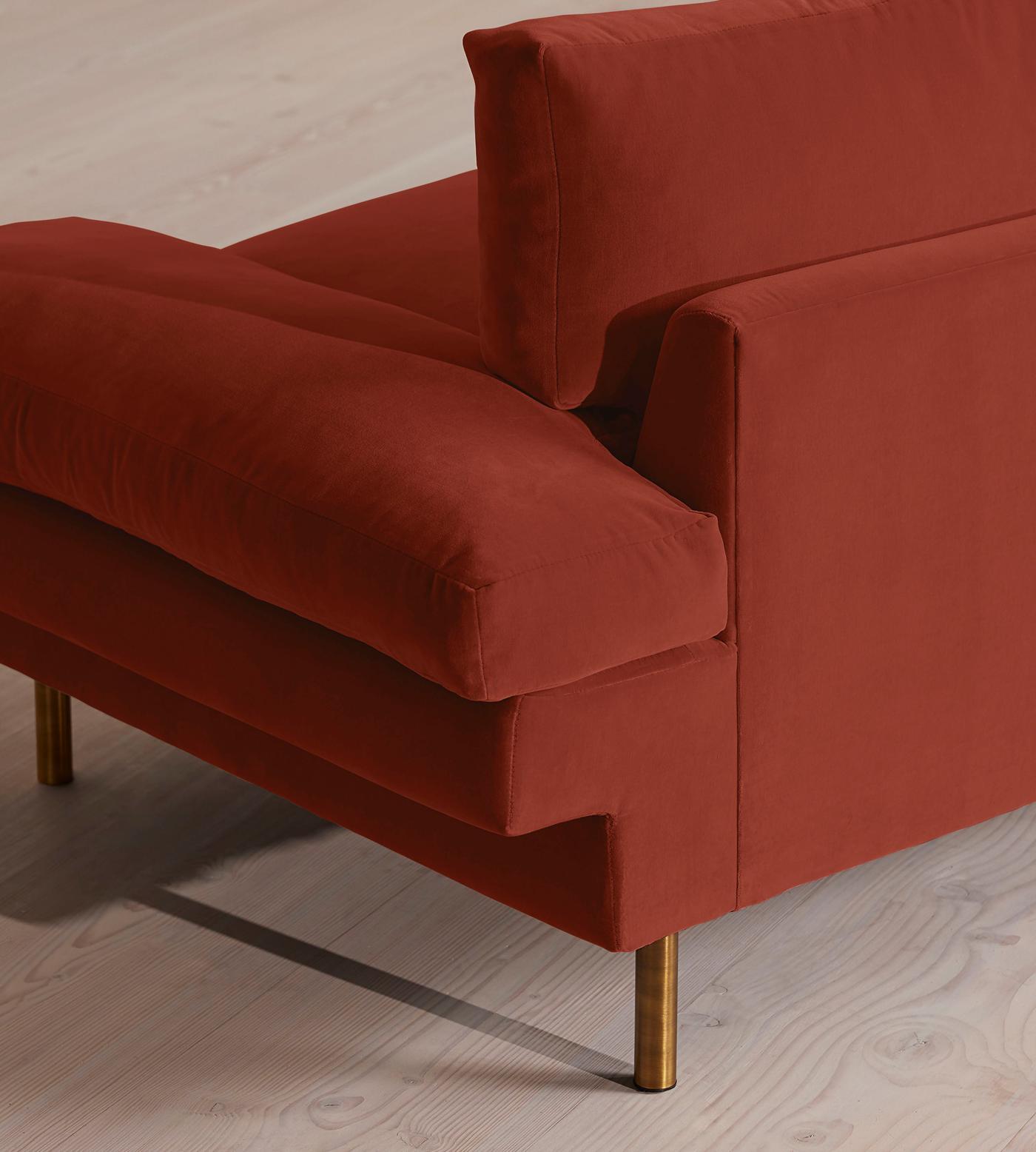 Bristol Sofa, Velvet, Rust