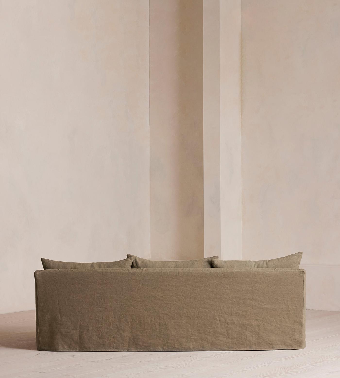 Roma Four Seater Sofa, Linen, Sage