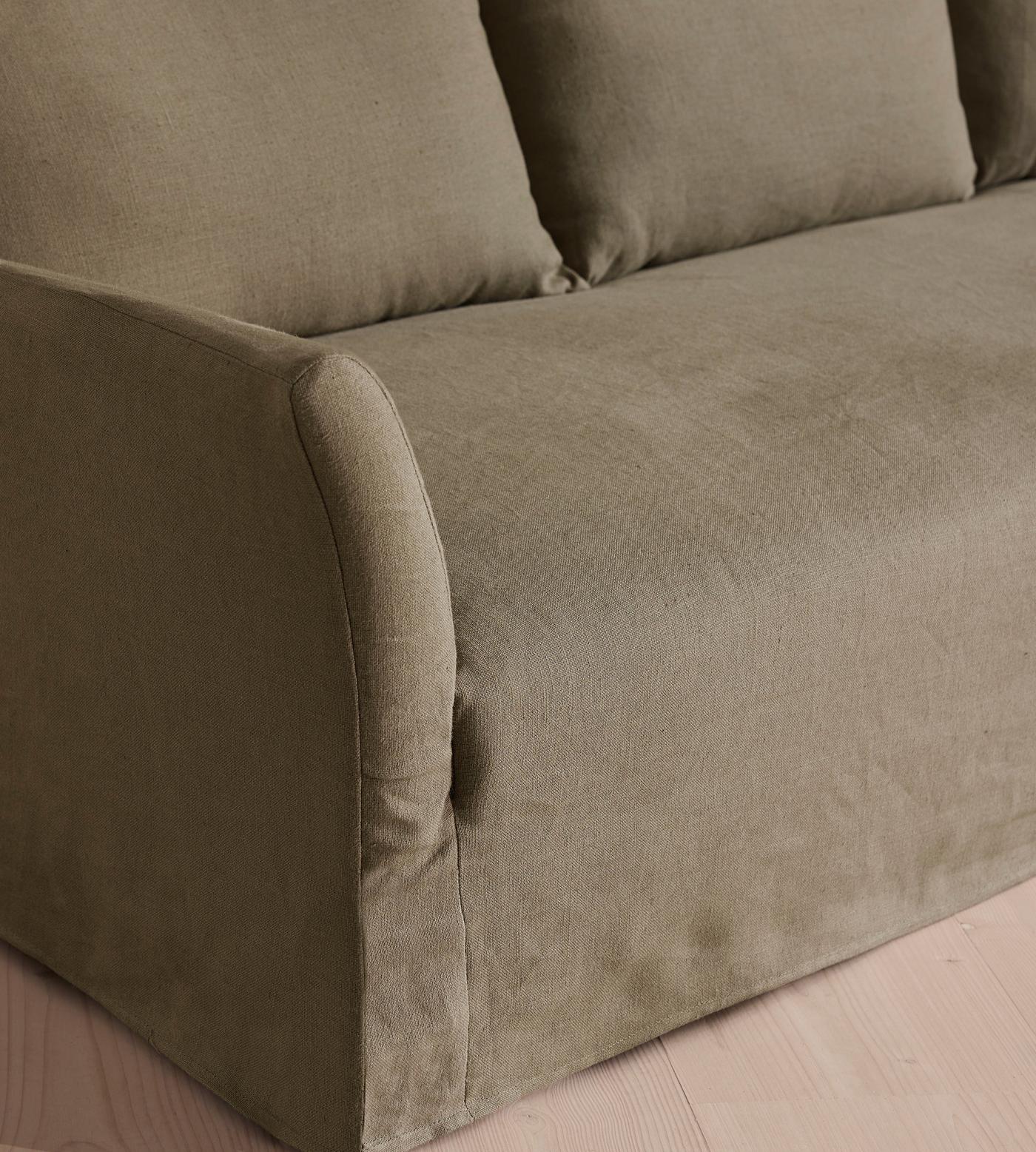 Roma Four Seater Sofa, Linen, Sage