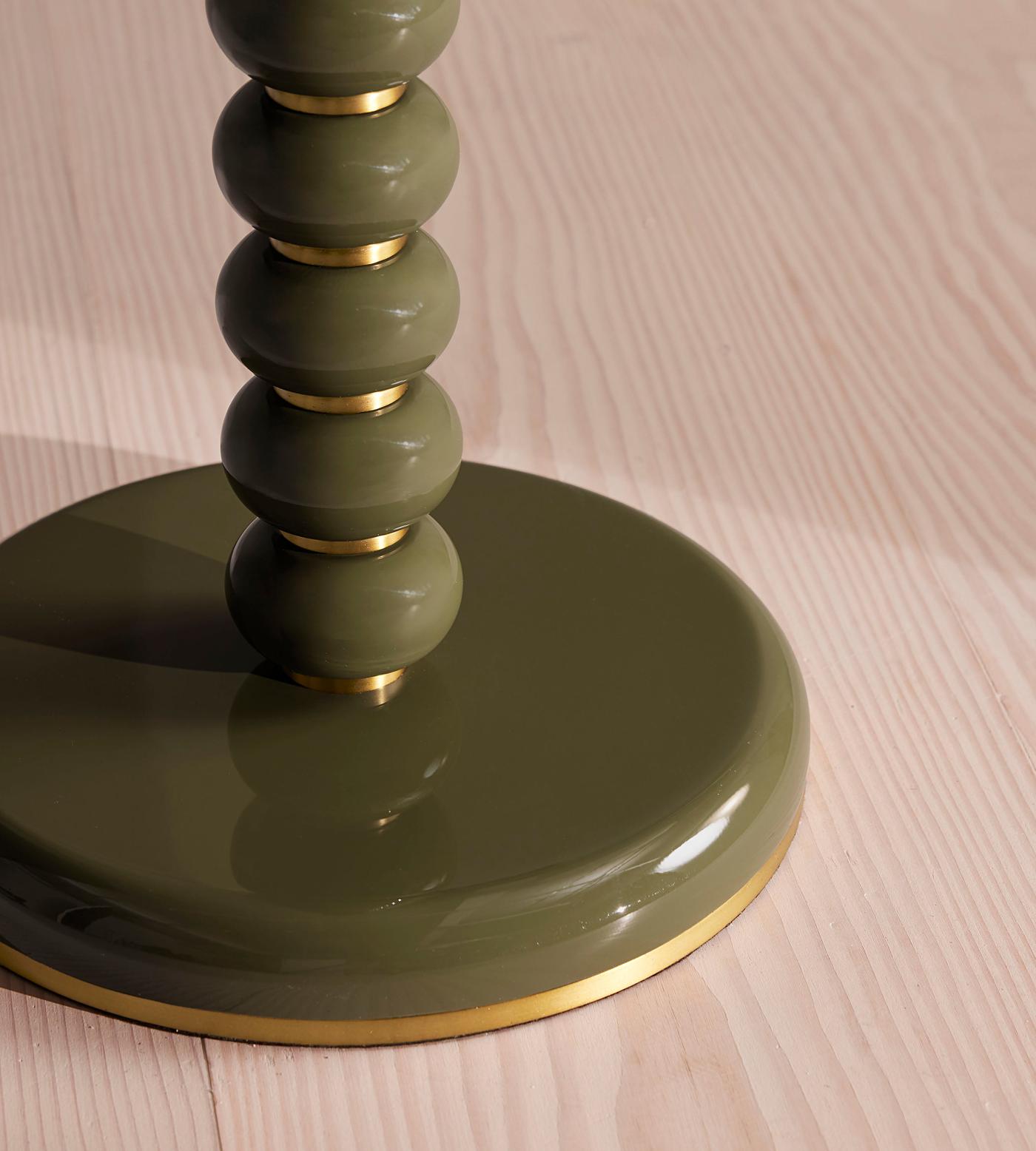 Greyson Floor Lamp, High Gloss Lacquer, Olive, US - Soho Home