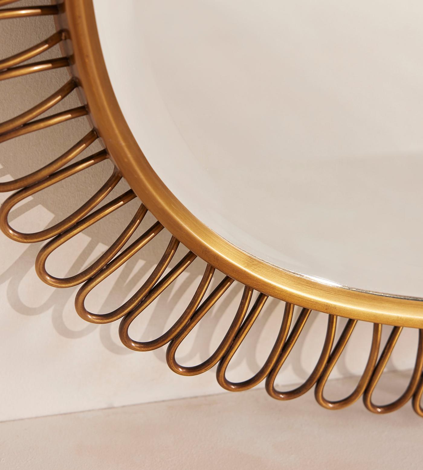 Todd Wall Mirror, Antique Brass