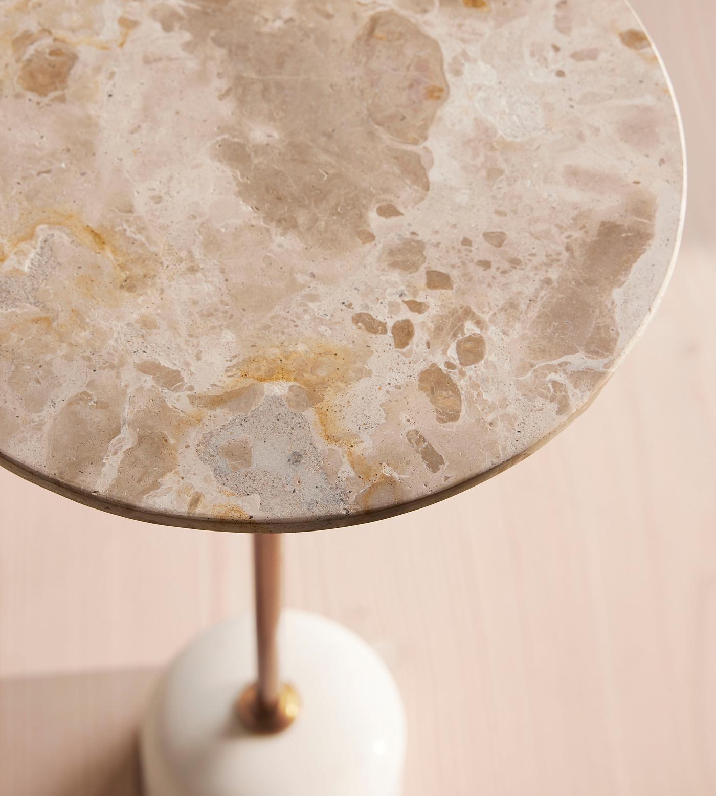 Fleet Side Table, Small/Tall, Kapri Marble