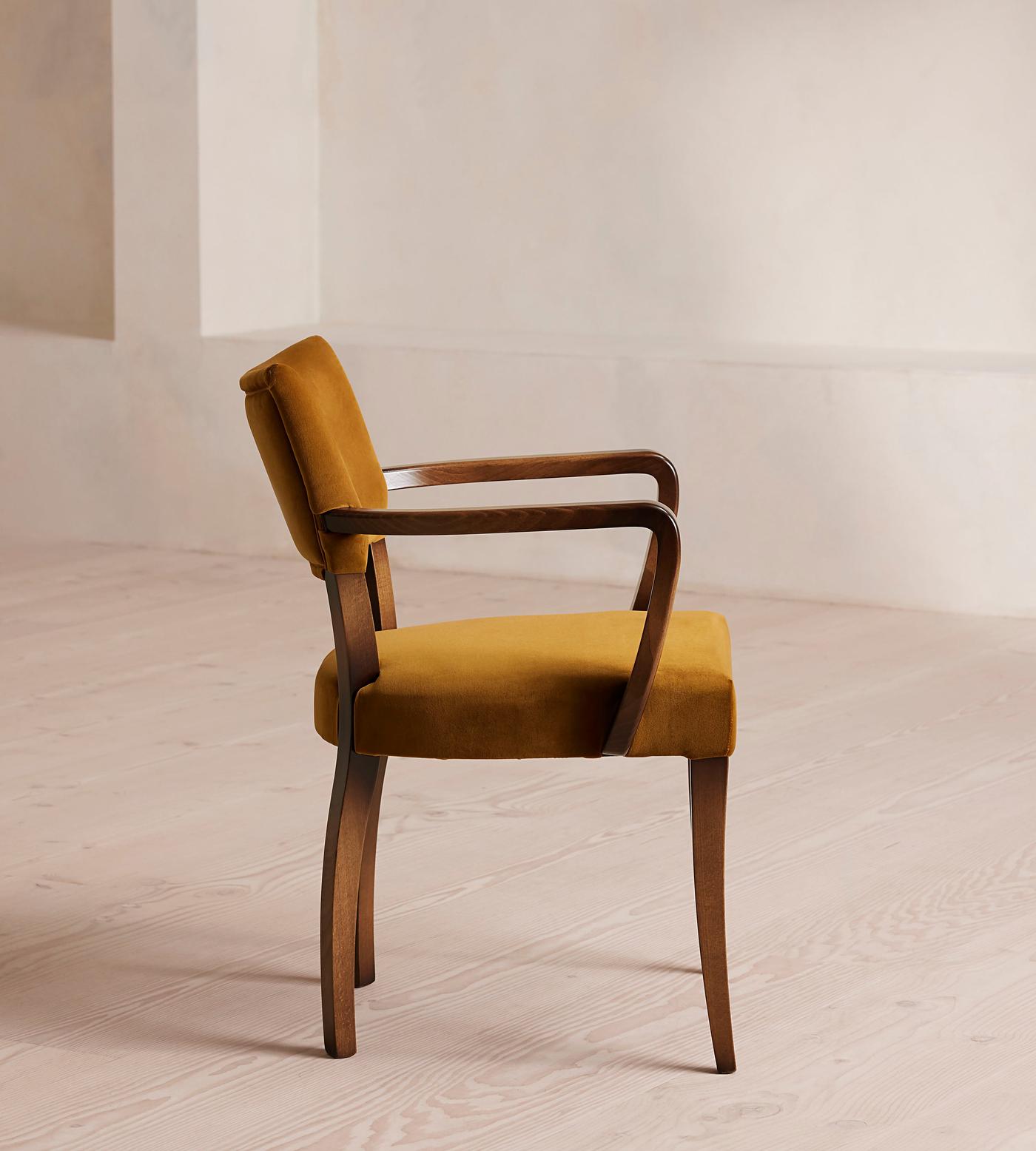 Molina Armchair, Velvet, Mustard