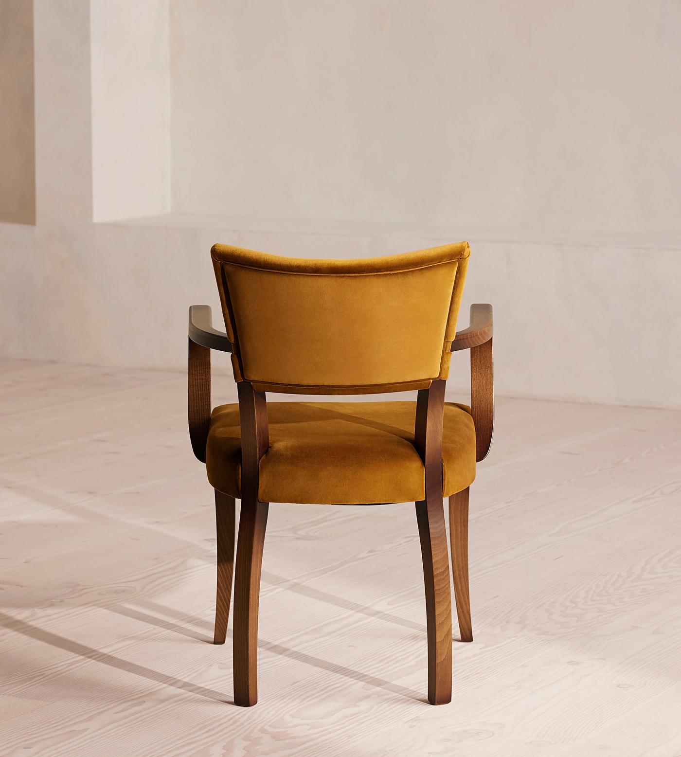 Molina Armchair, Velvet, Mustard