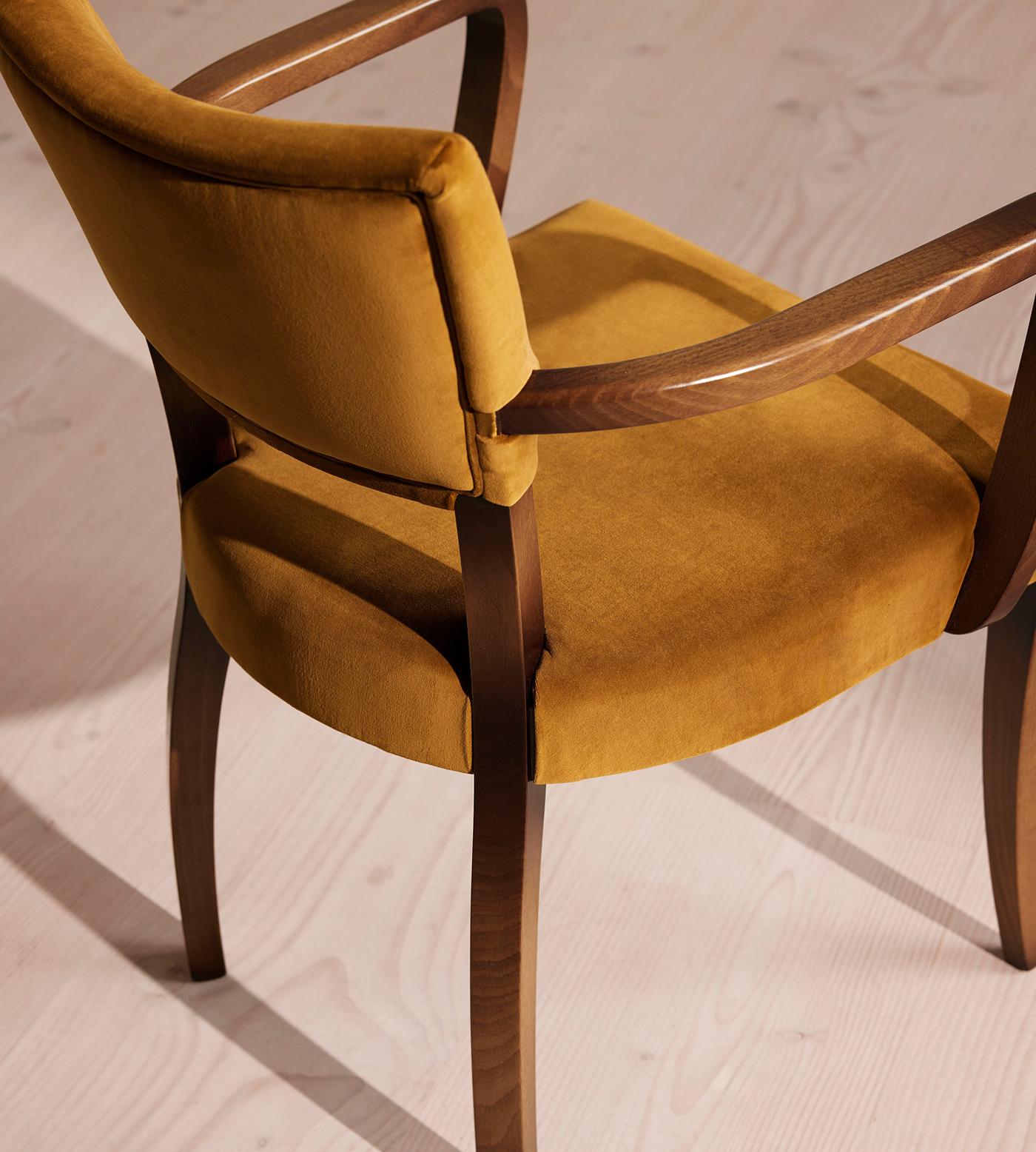 Molina Armchair, Velvet, Mustard