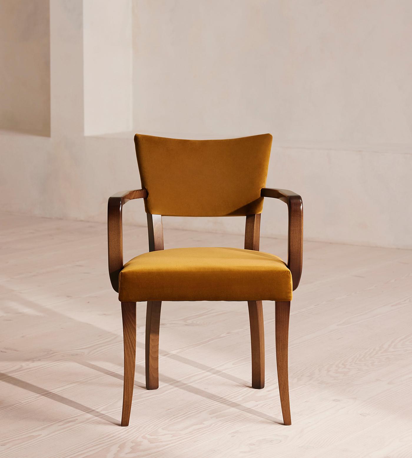 Molina Armchair, Velvet, Mustard