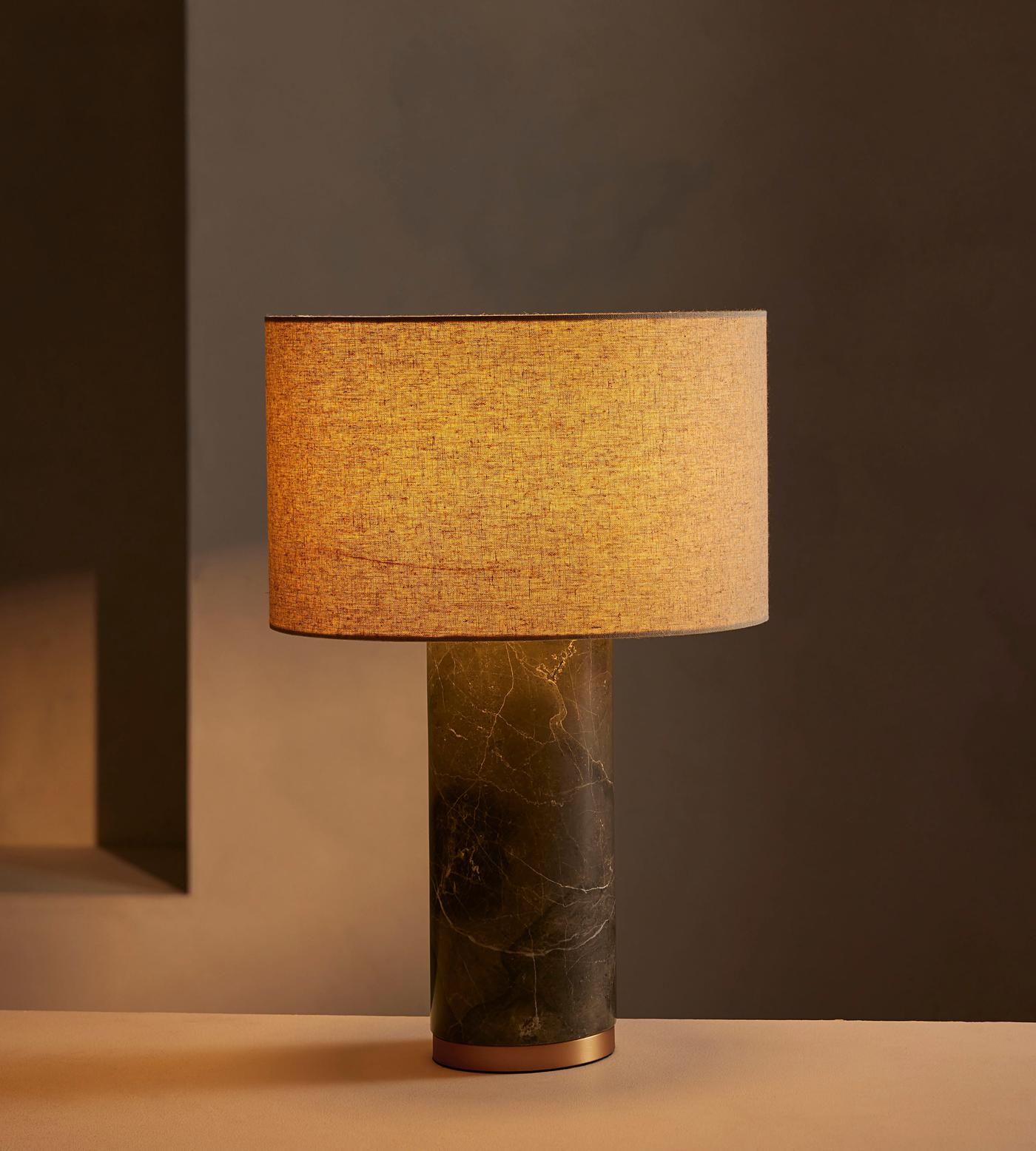 Remi Stone Table Lamp, Brown