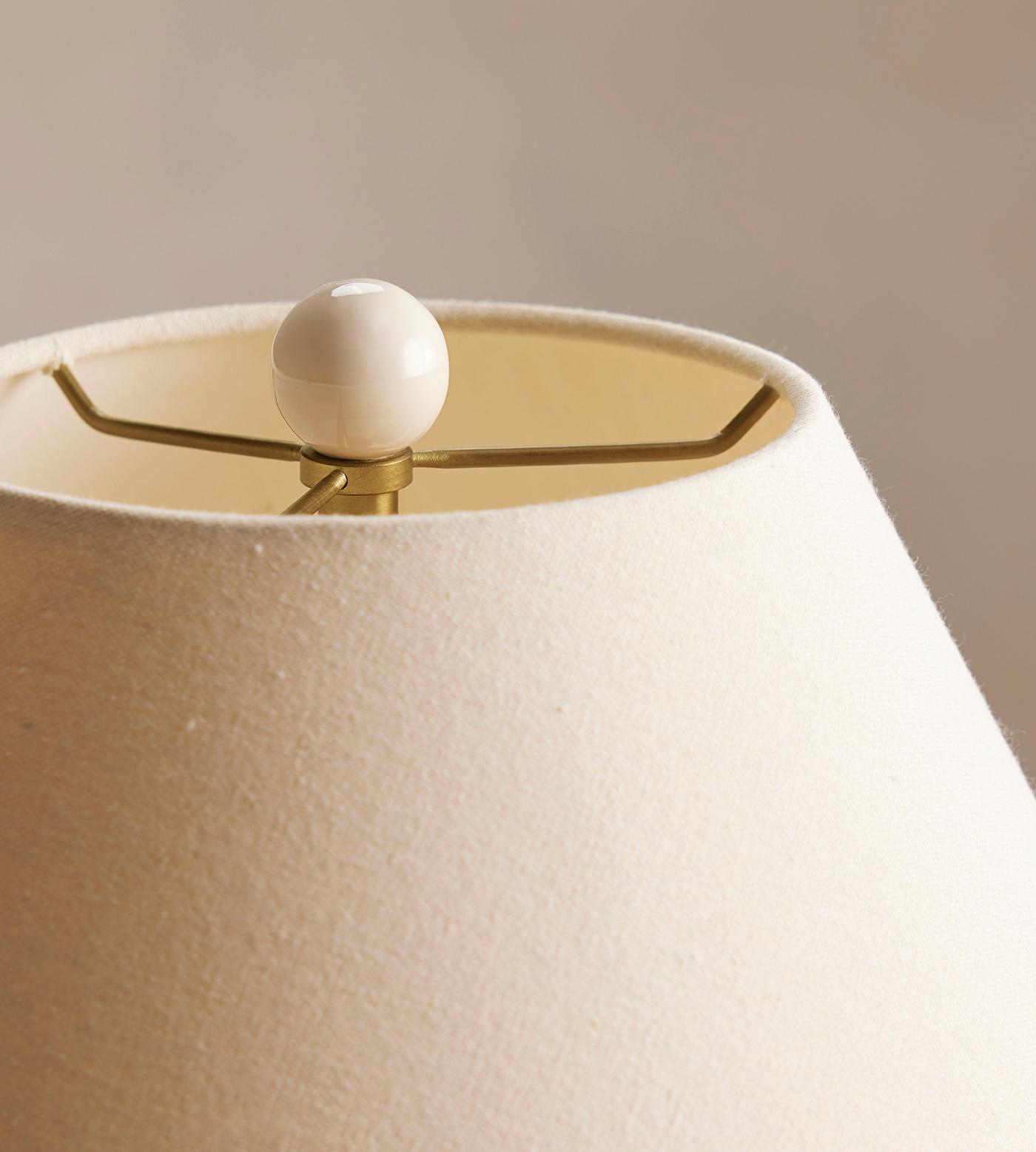 Greyson Table Lamp, High Gloss Lacquer, Cream, US