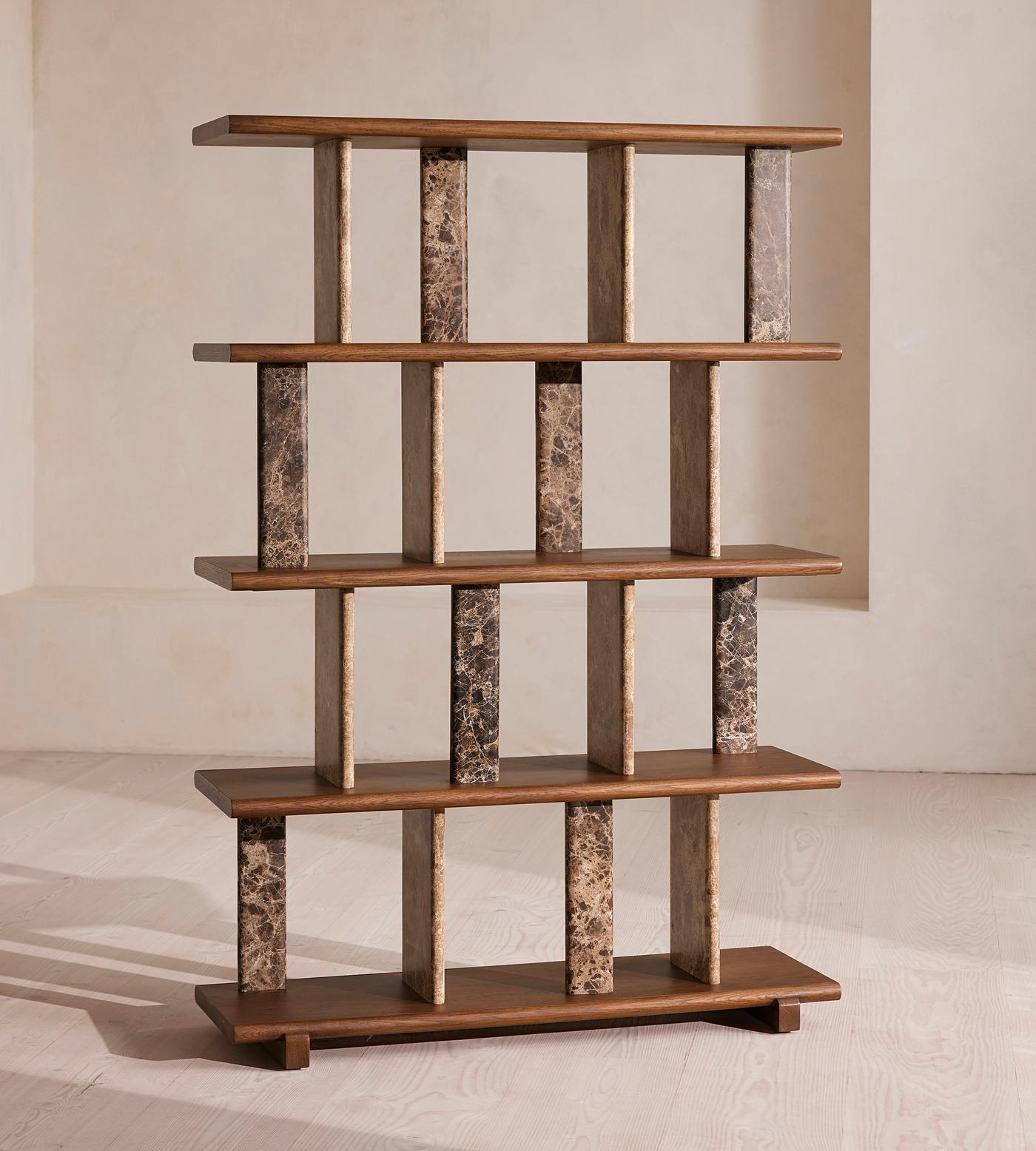Cassius Shelving, Light and Dark Emperador Marble