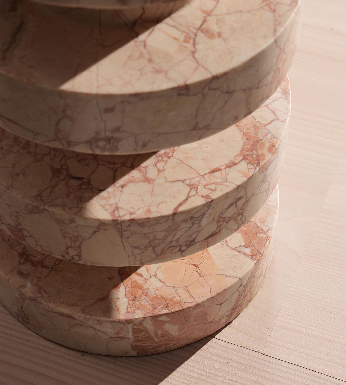 Nelson Side Table, Breccia Pernice Marble