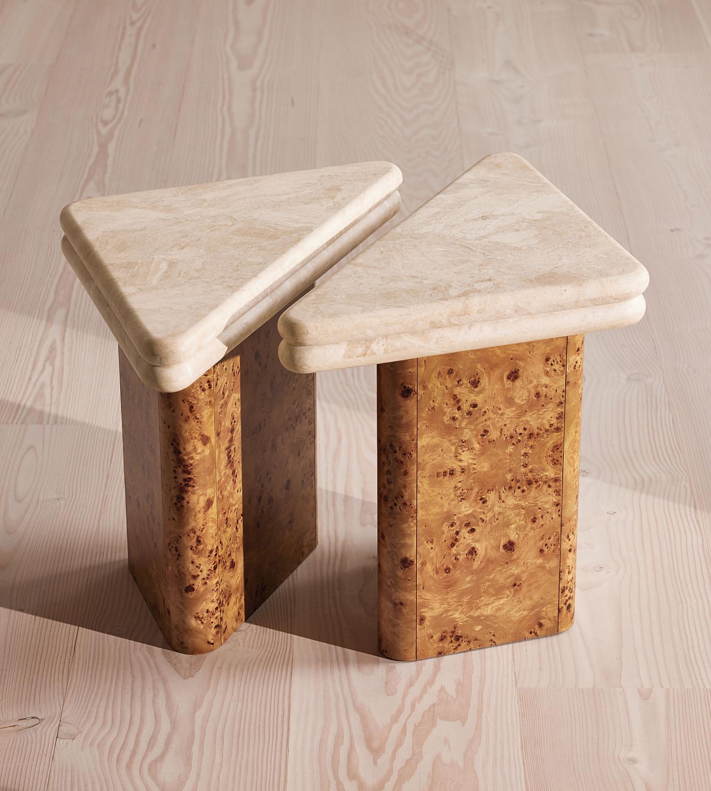Gia Side Table Set, Roya Diana Marble