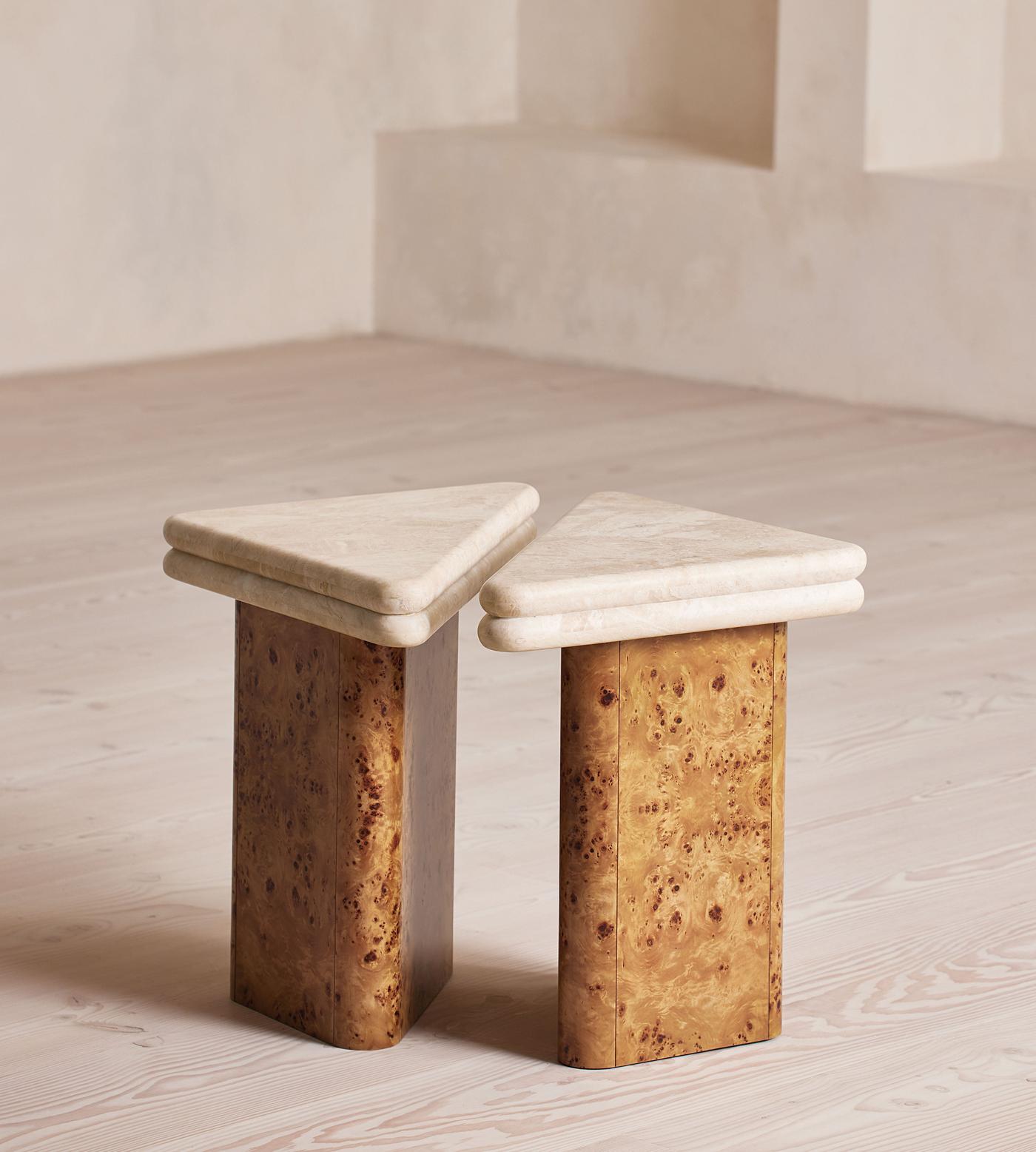 Gia Side Table Set, Roya Diana Marble