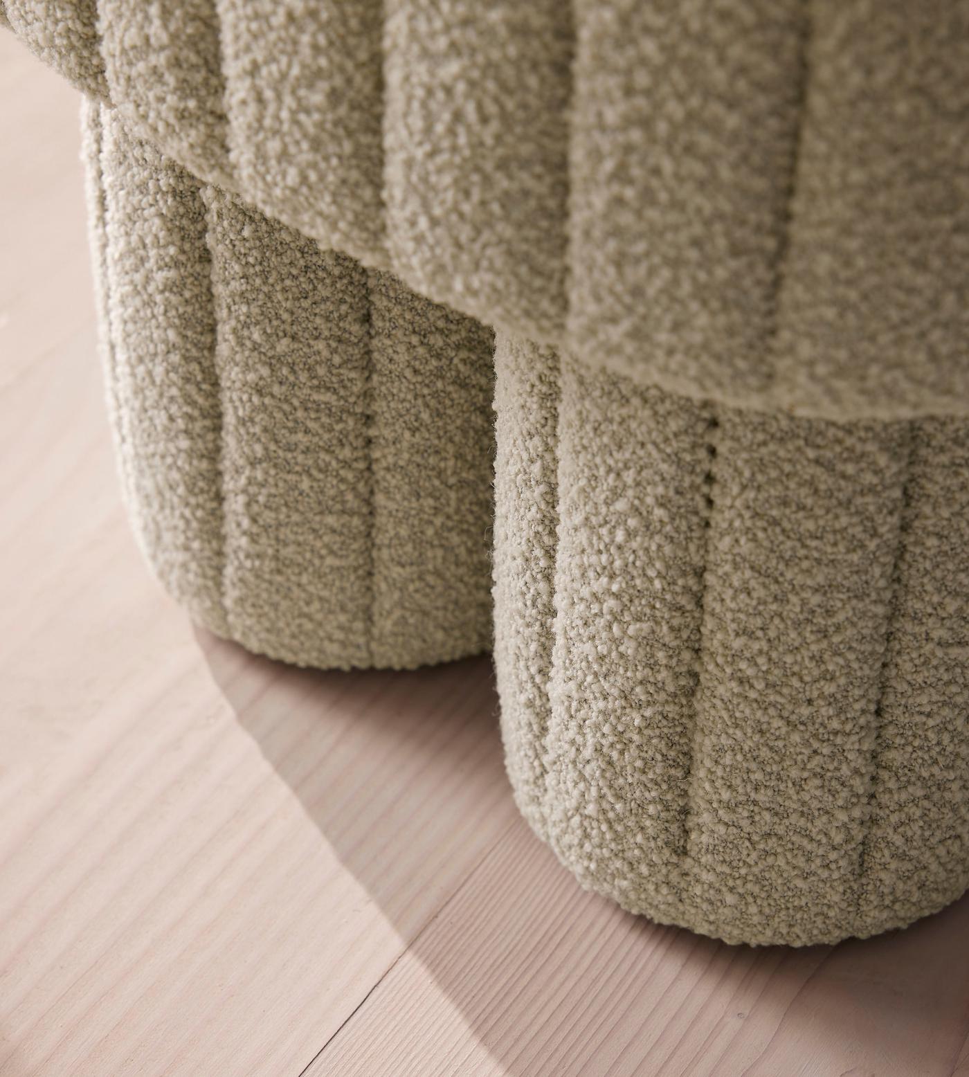 Rhea Footstool, Boucle, Pistachio