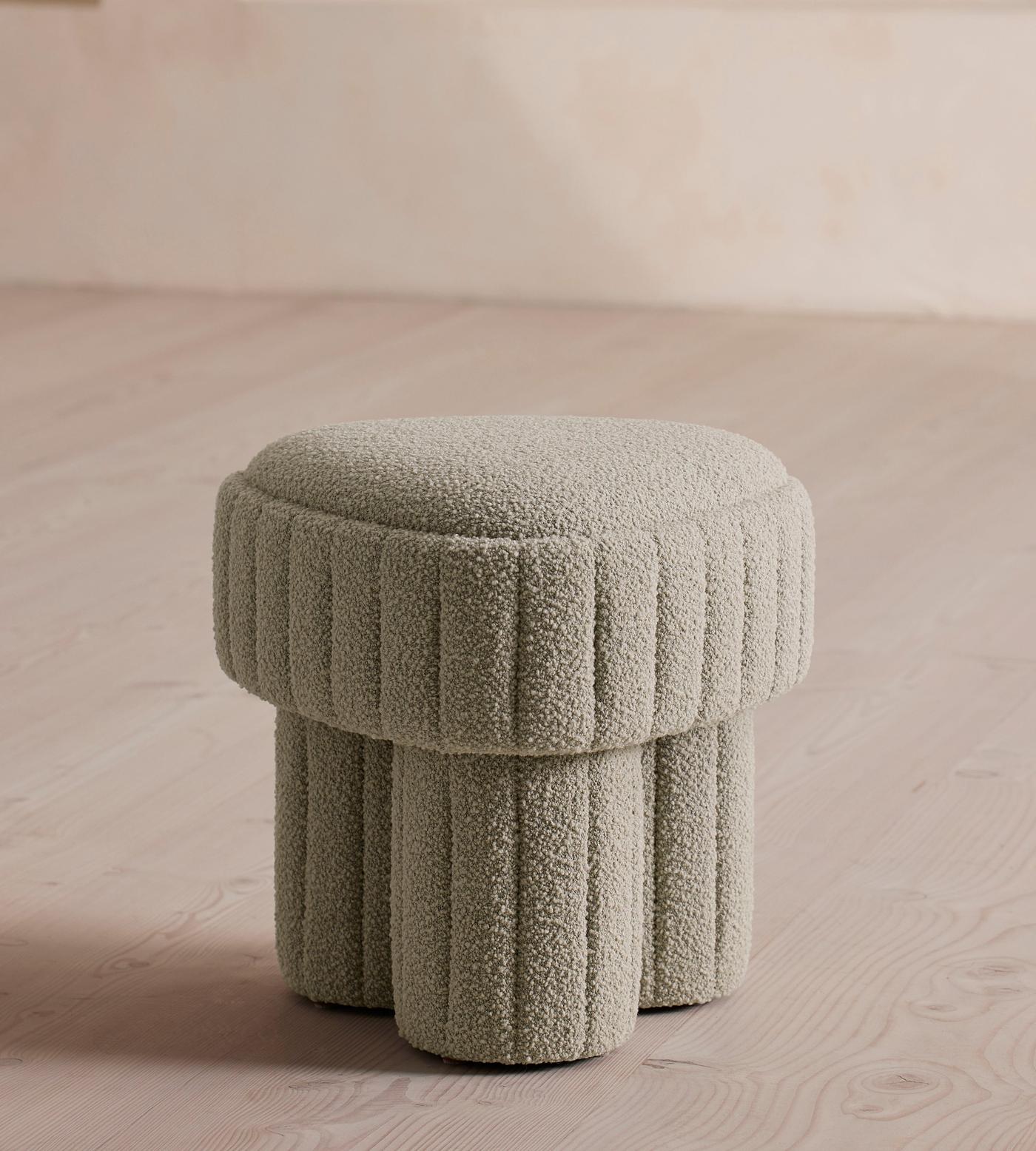Rhea Footstool, Boucle, Pistachio