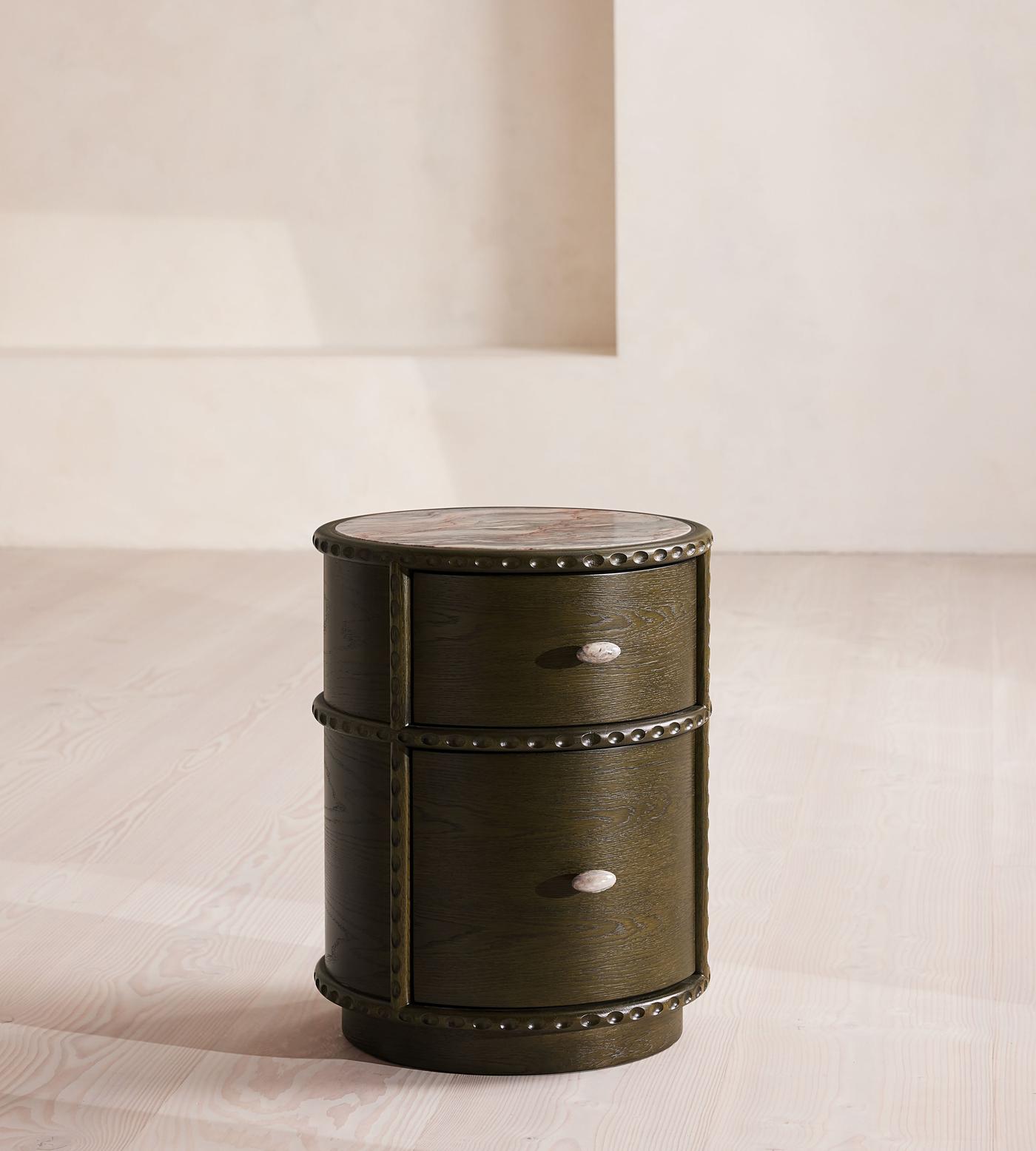 Pietro Bedside Table, Brazilian Quartzite