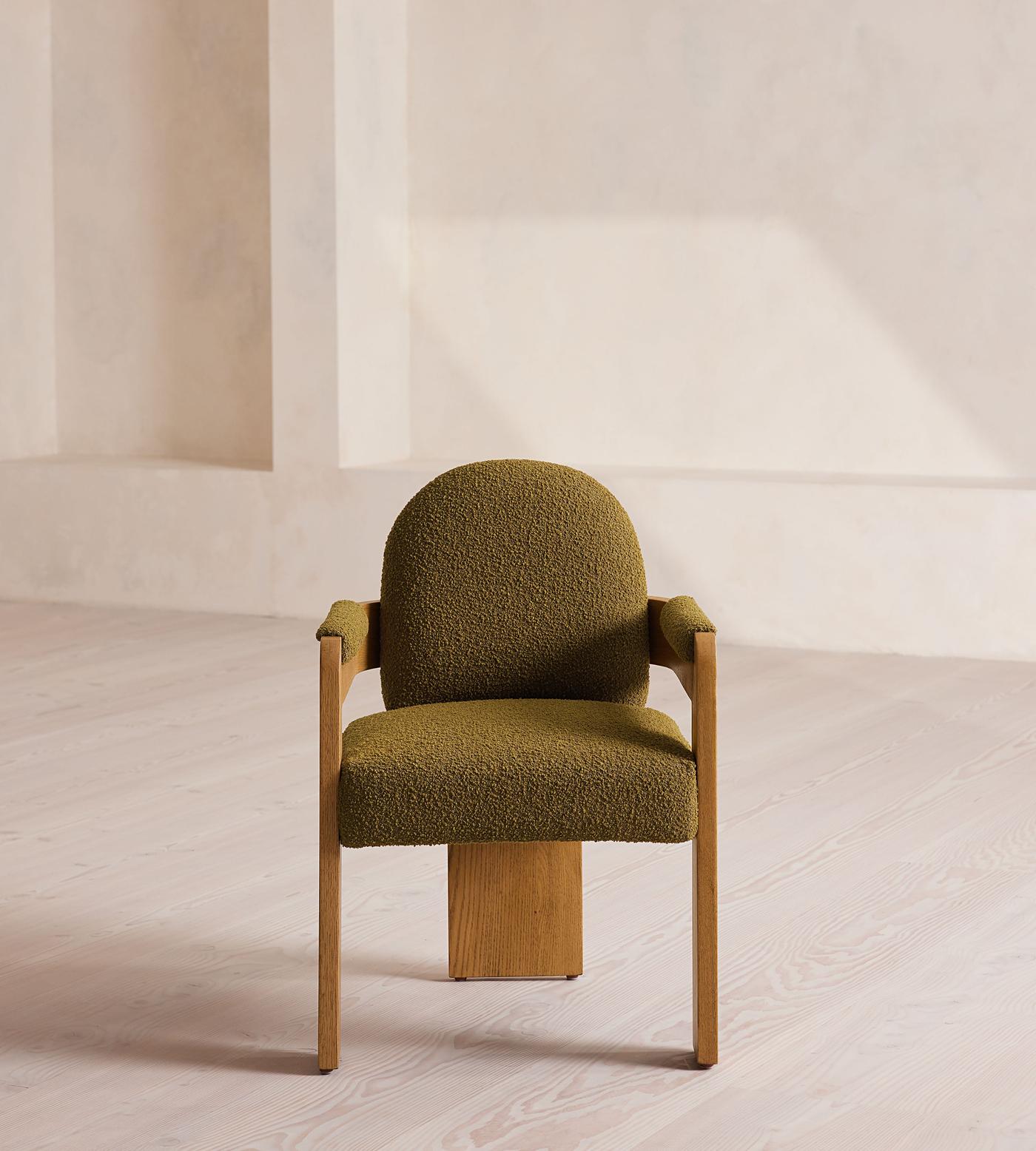 Emerson Dining Chair, Boucle, Kelp