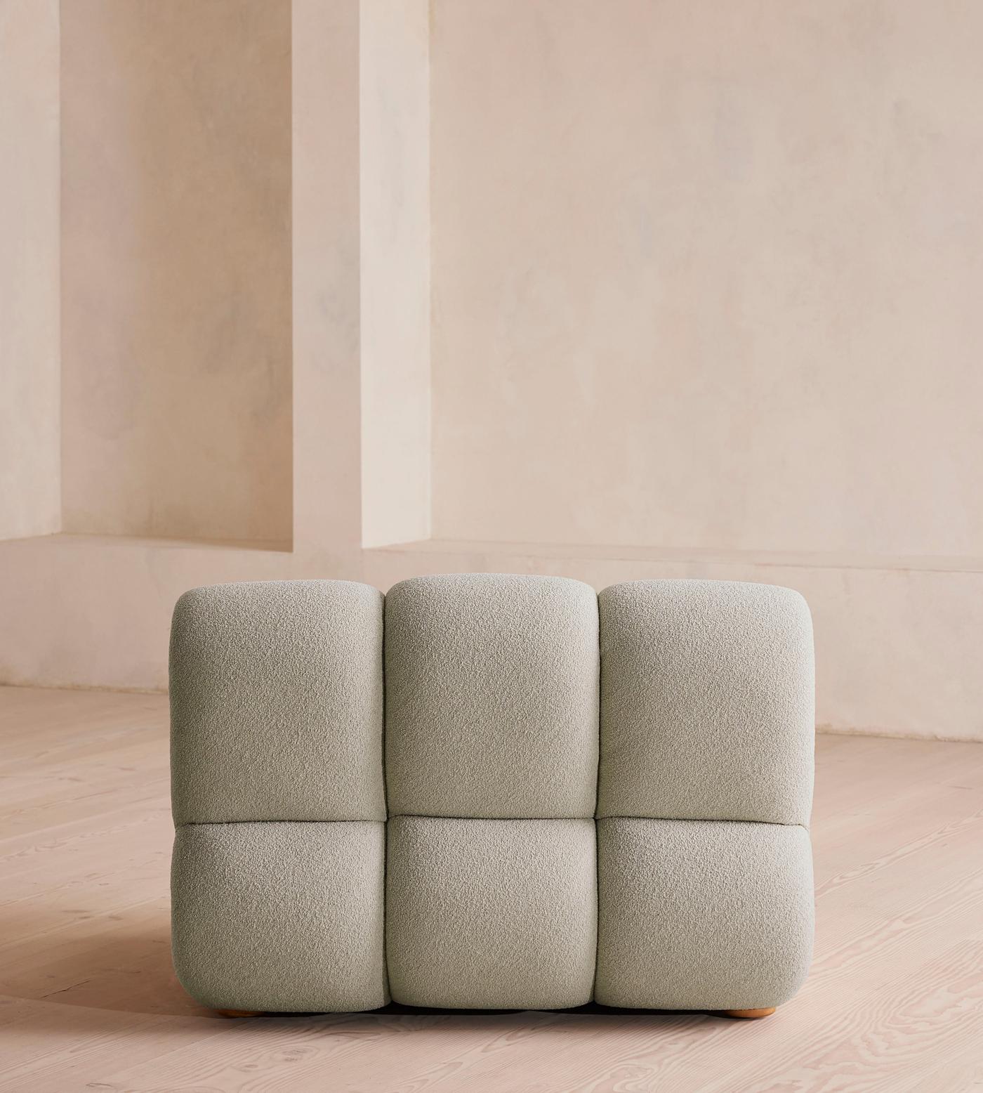 Noelle Modular Armchair, Textured Wool Boucle, Pistachio, UK