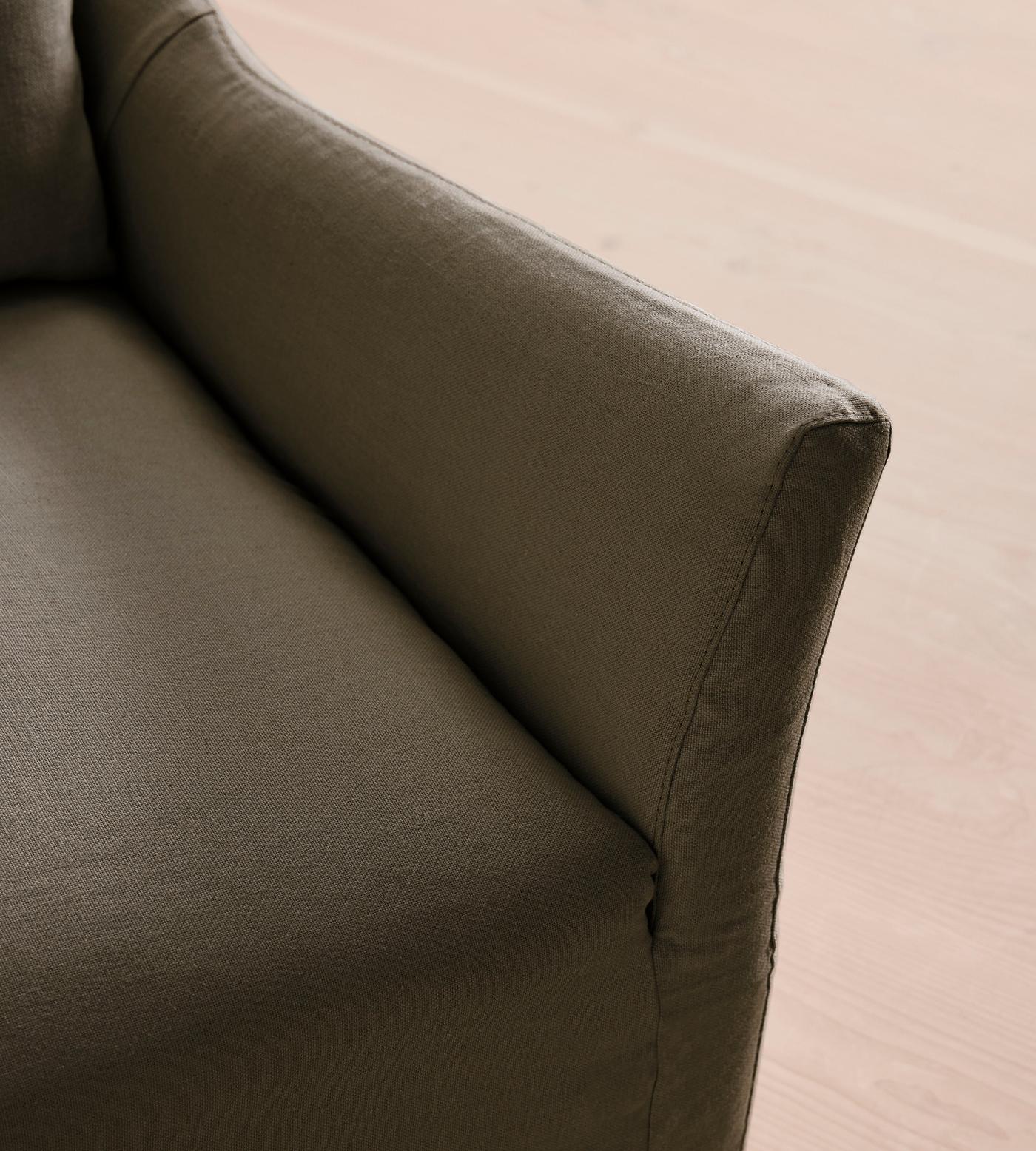 Roma Three Seater Sofa, Linen, Mushroom, US