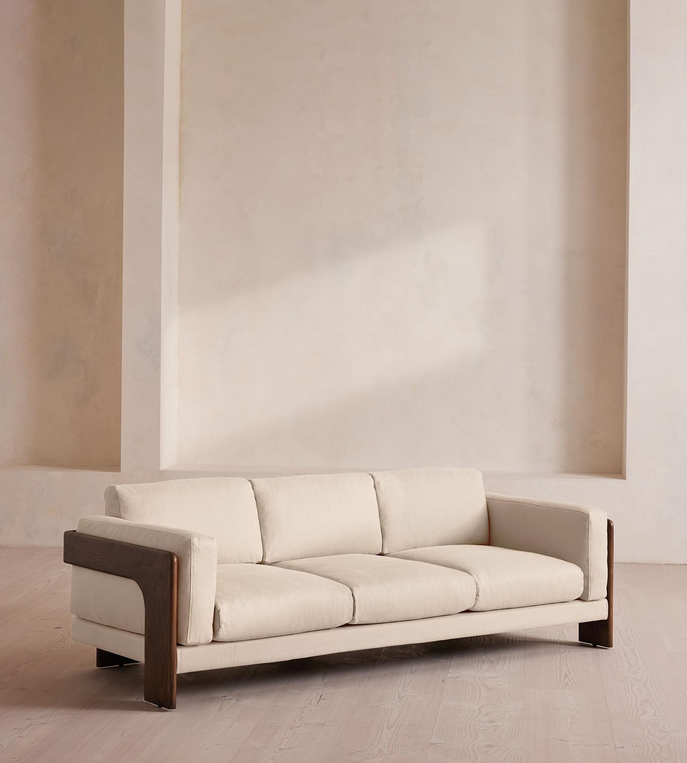 Marcia Three Seater Sofa, Linen, Bisque