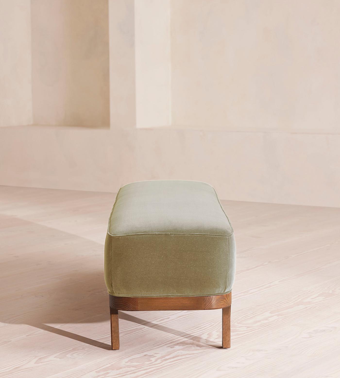 Belsa Bench, Velvet, Lichen