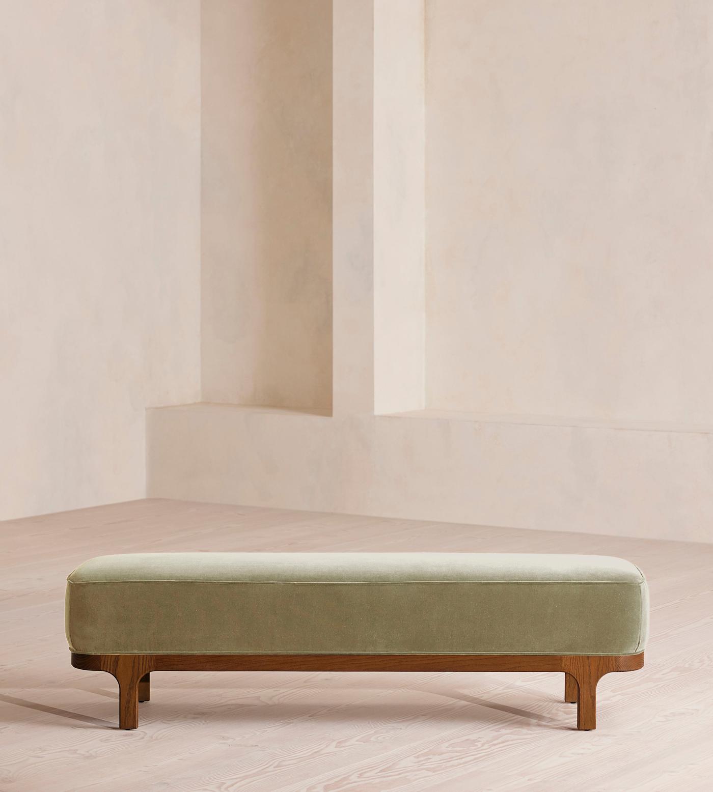 Belsa Bench, Velvet, Lichen