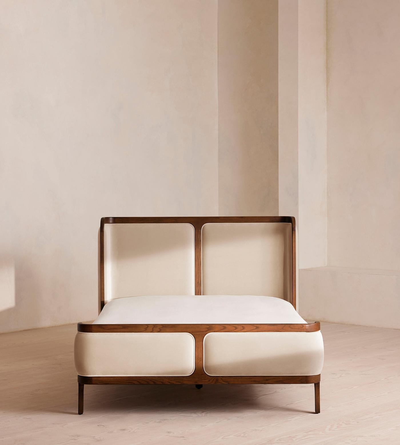 Belsa Bed, Full, Velvet, Porcelain, US
