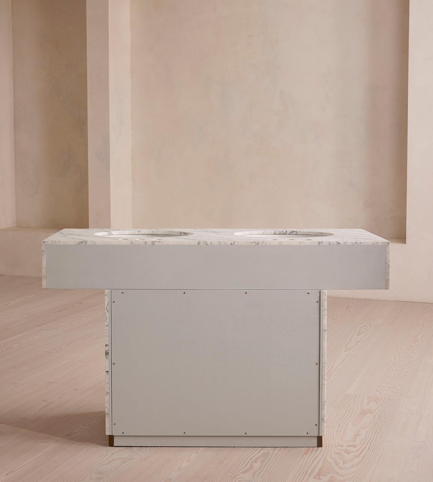 Stellios Double Vanity, Arabescato Marble