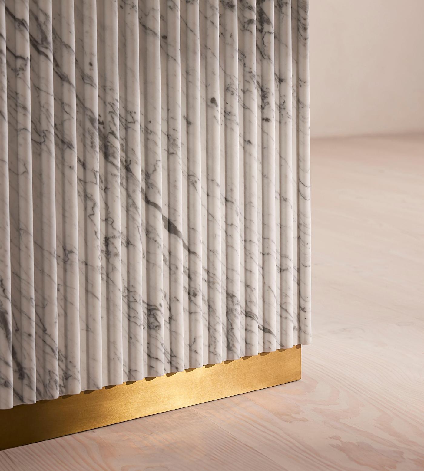 Stellios Double Vanity, Arabescato Marble