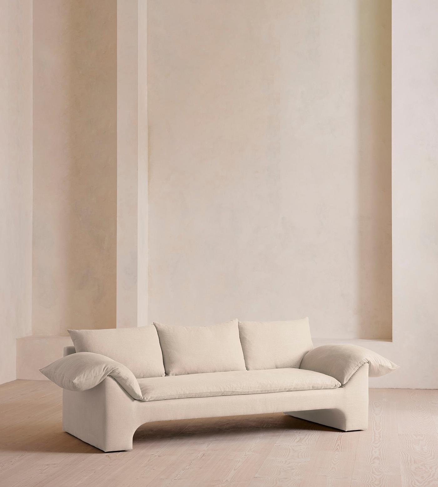Wyatt Three Seater Sofa, Linen, Bisque