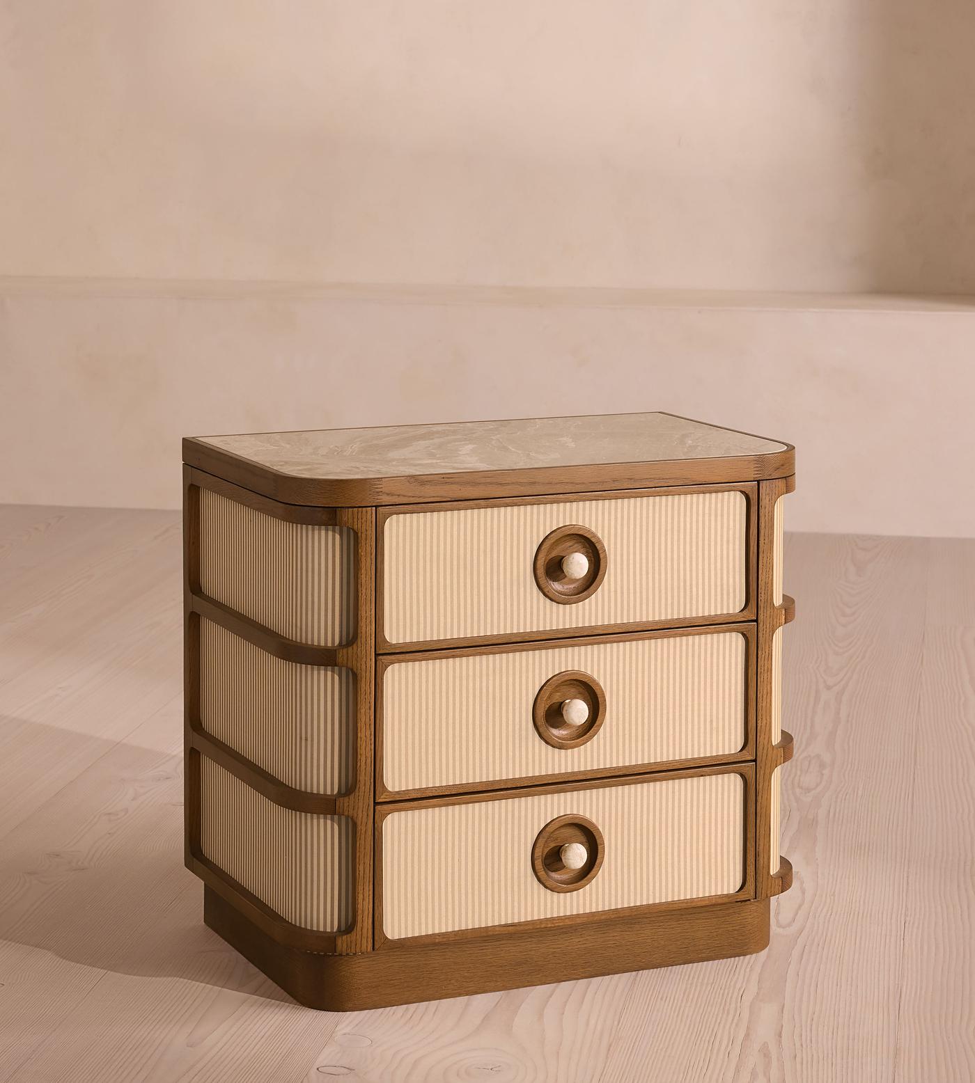 Cora Bedside Table, Royal Diana Marble