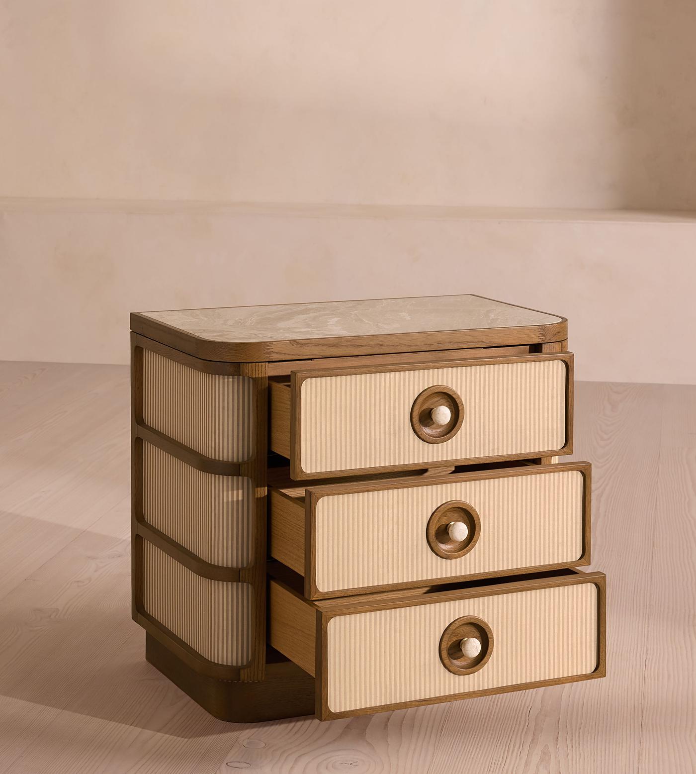 Cora Bedside Table, Royal Diana Marble