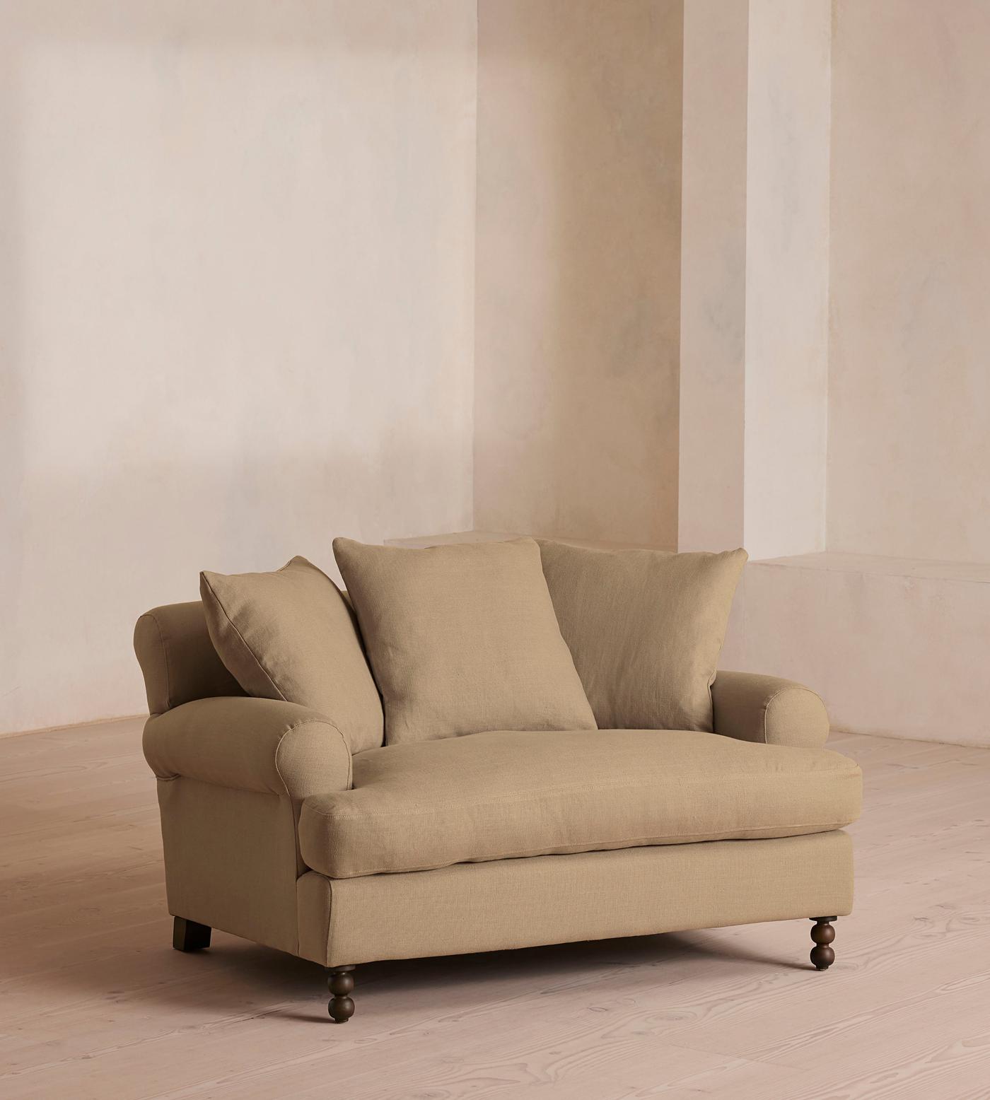 Audrey Loveseat, Linen, Wheat, US