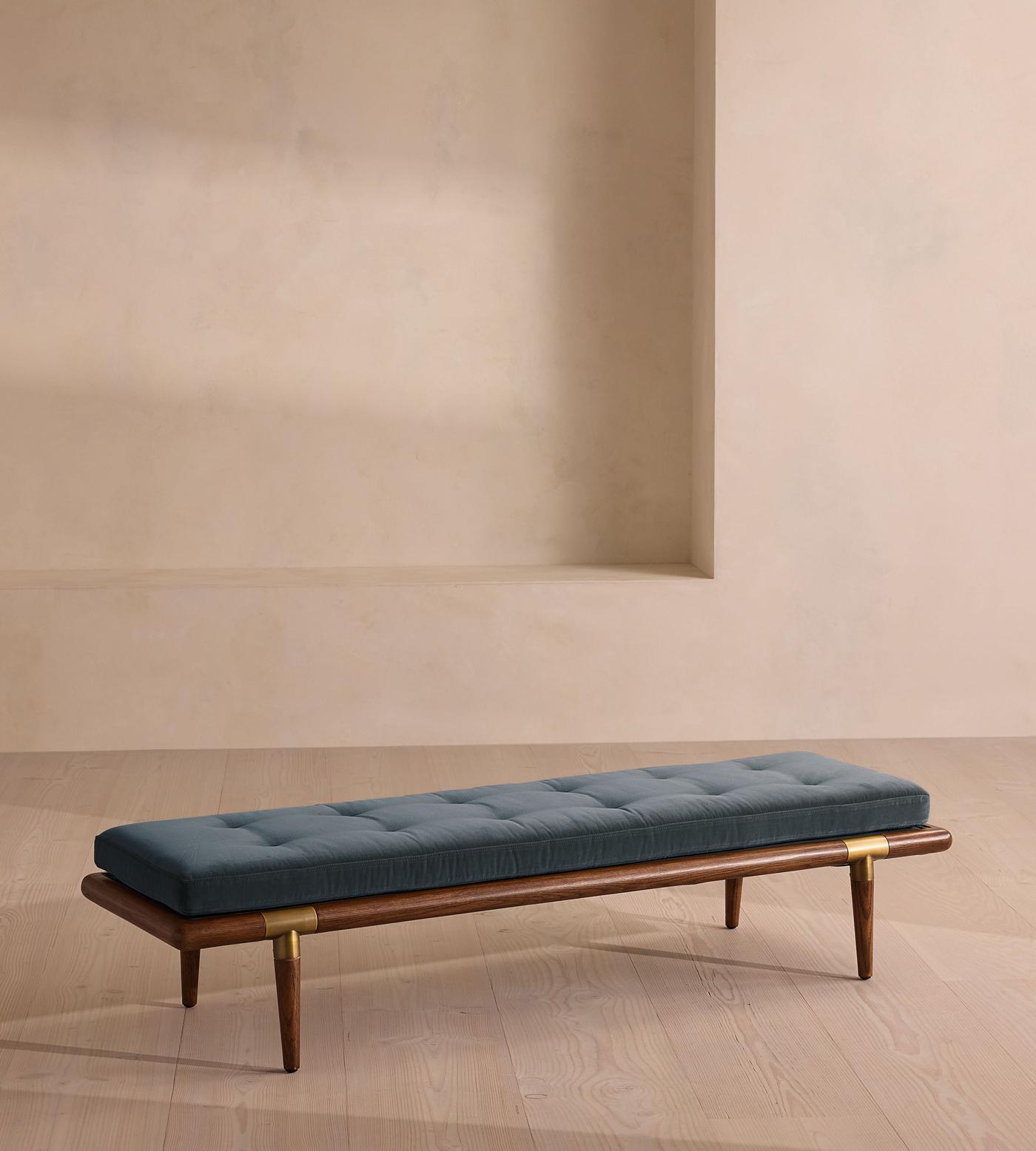 Theodore Bench, Grey Blue Velvet