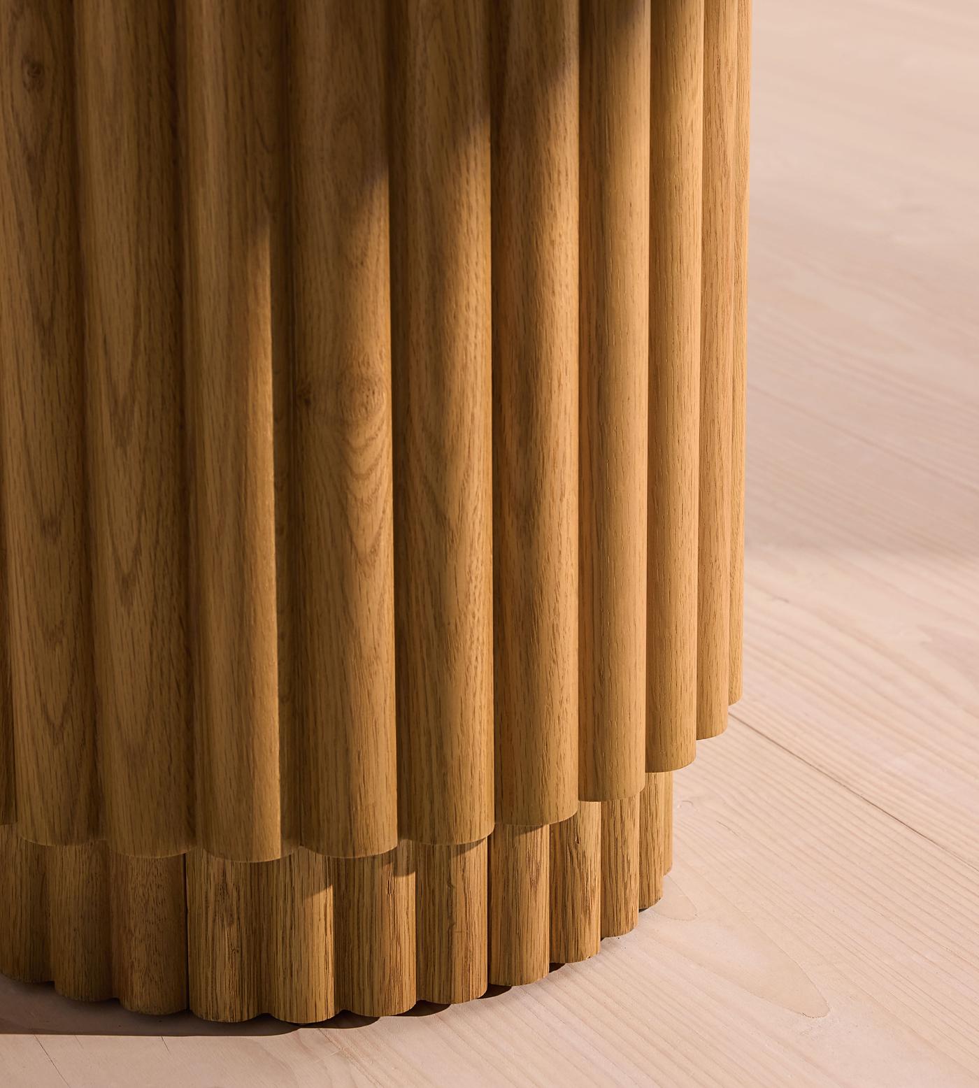 Barrel Side Table, Oak