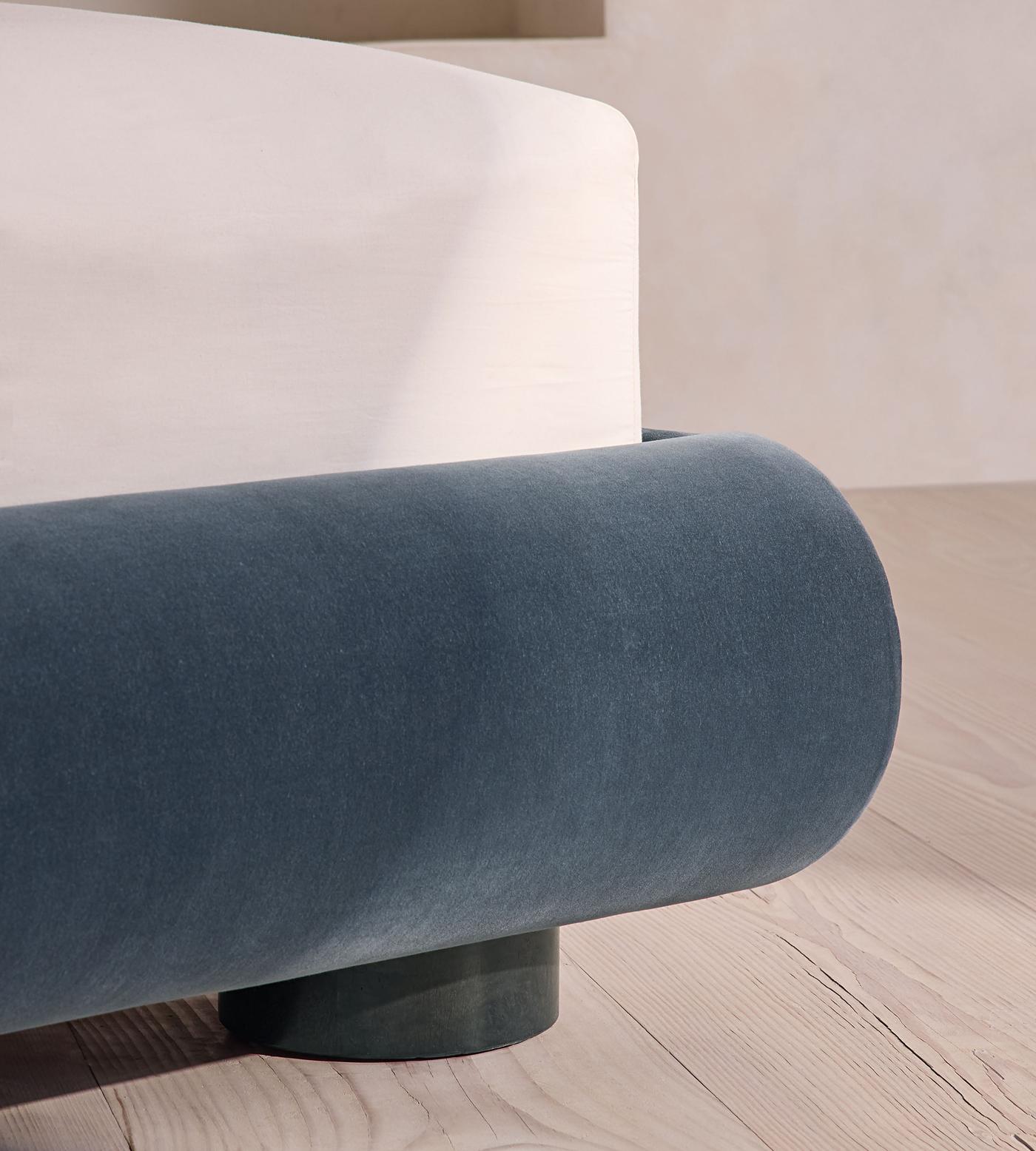 Linus Bed, Super king, Velvet, Grey Blue, UK