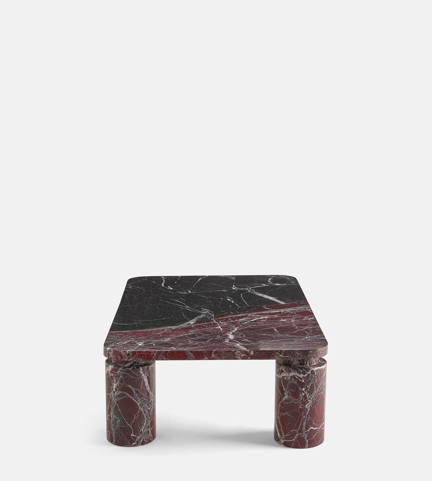 Carter Coffee Table, Rosso Levanto Marble