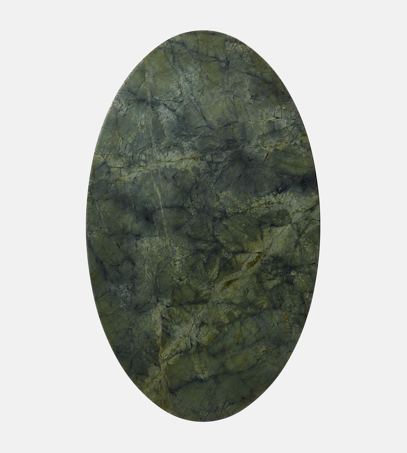 Murcell Oval Dining Table, Brazilian Green Marble, Diffused - Soho Home