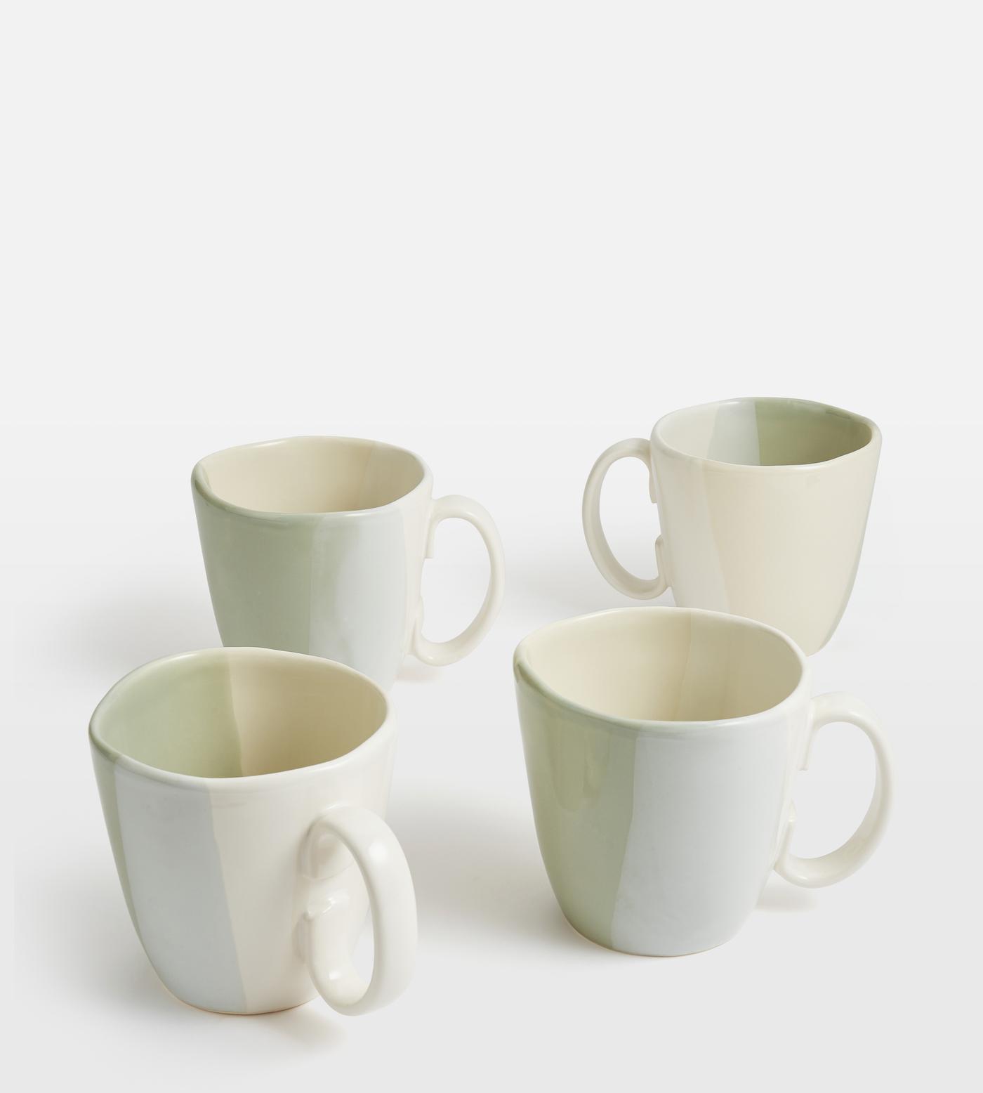 Melrose Mug, Green, Set of Four